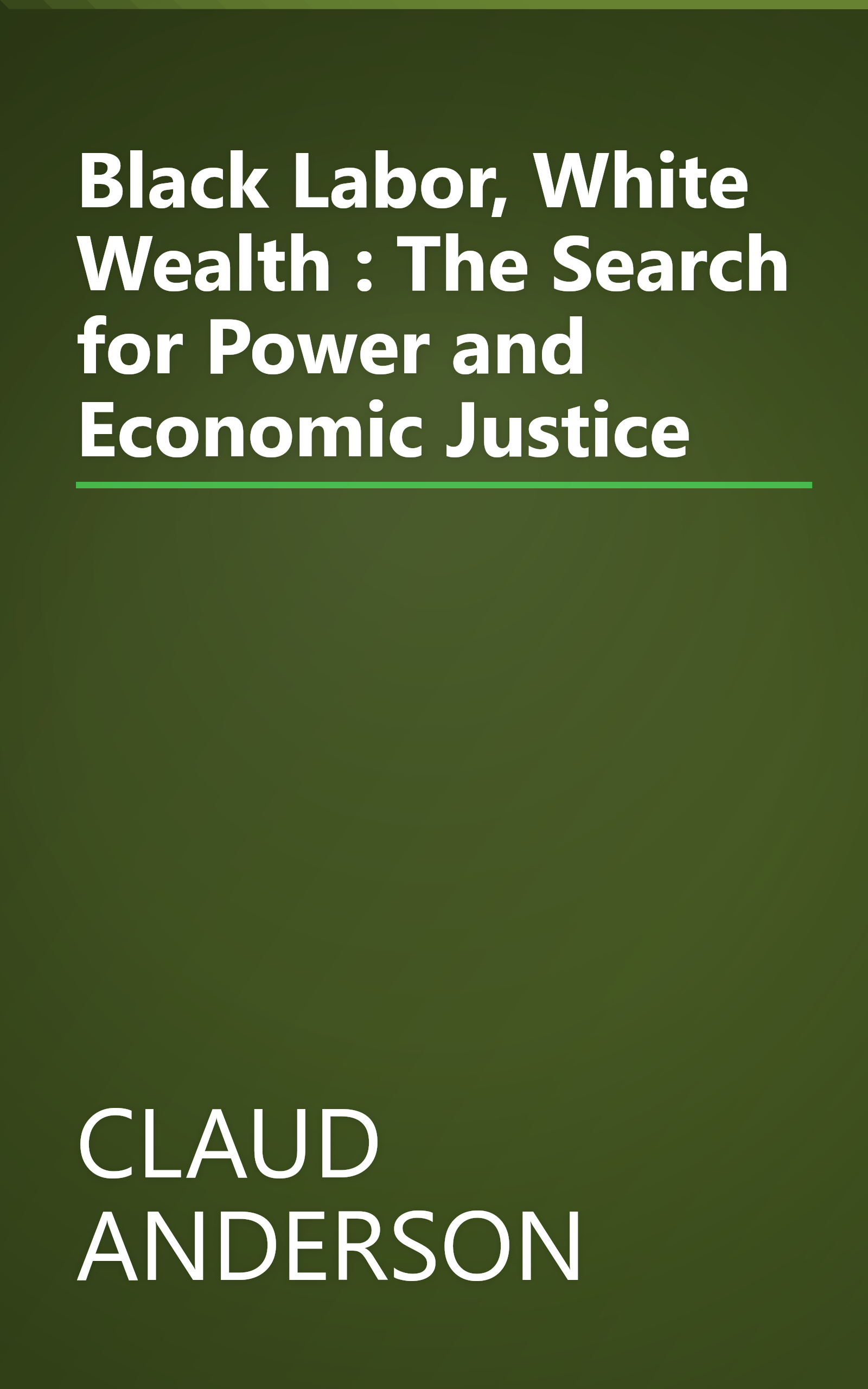 Black Labor, White Wealth : The Search for Power and Economic Justice book cover