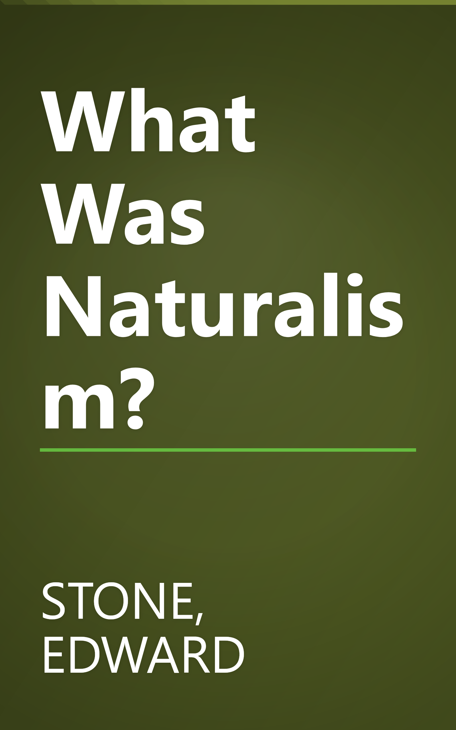 What Was Naturalism? book cover