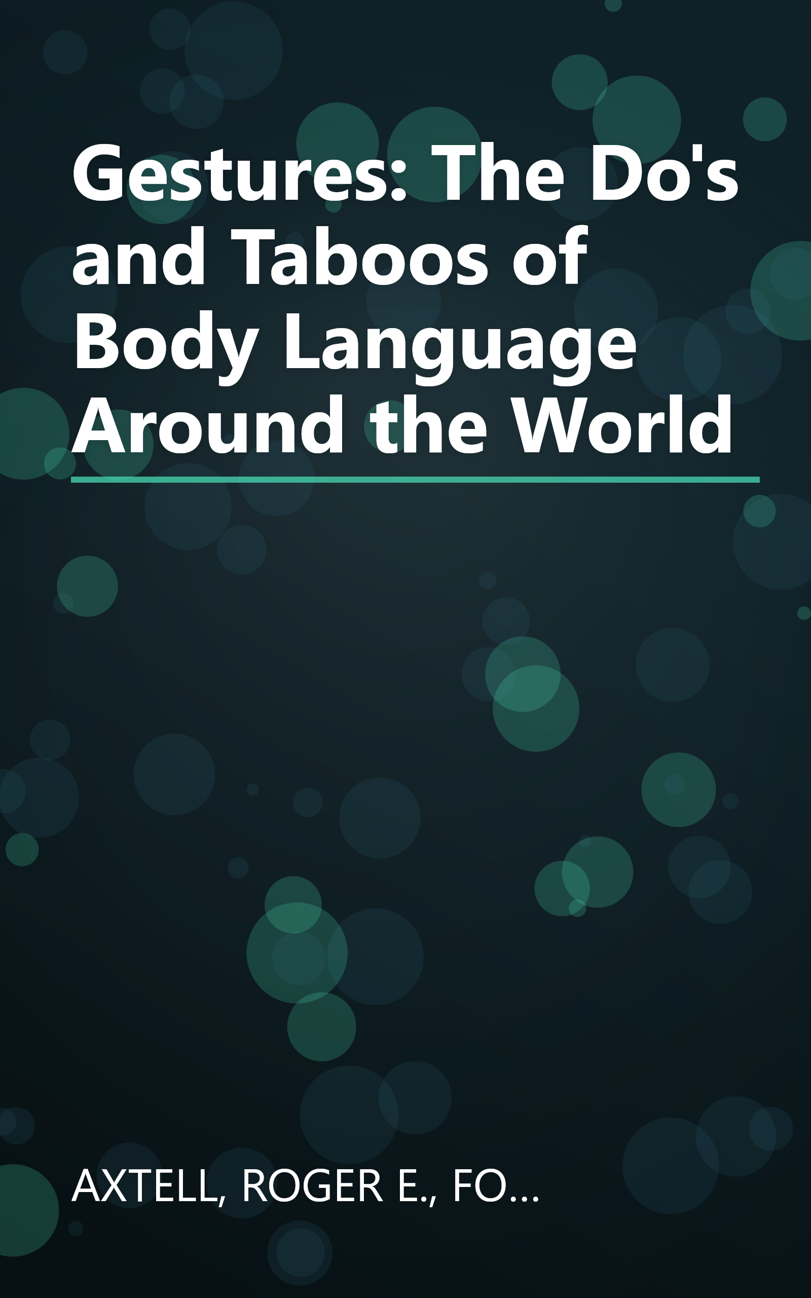 Gestures: The Do's and Taboos of Body Language Around the World book cover