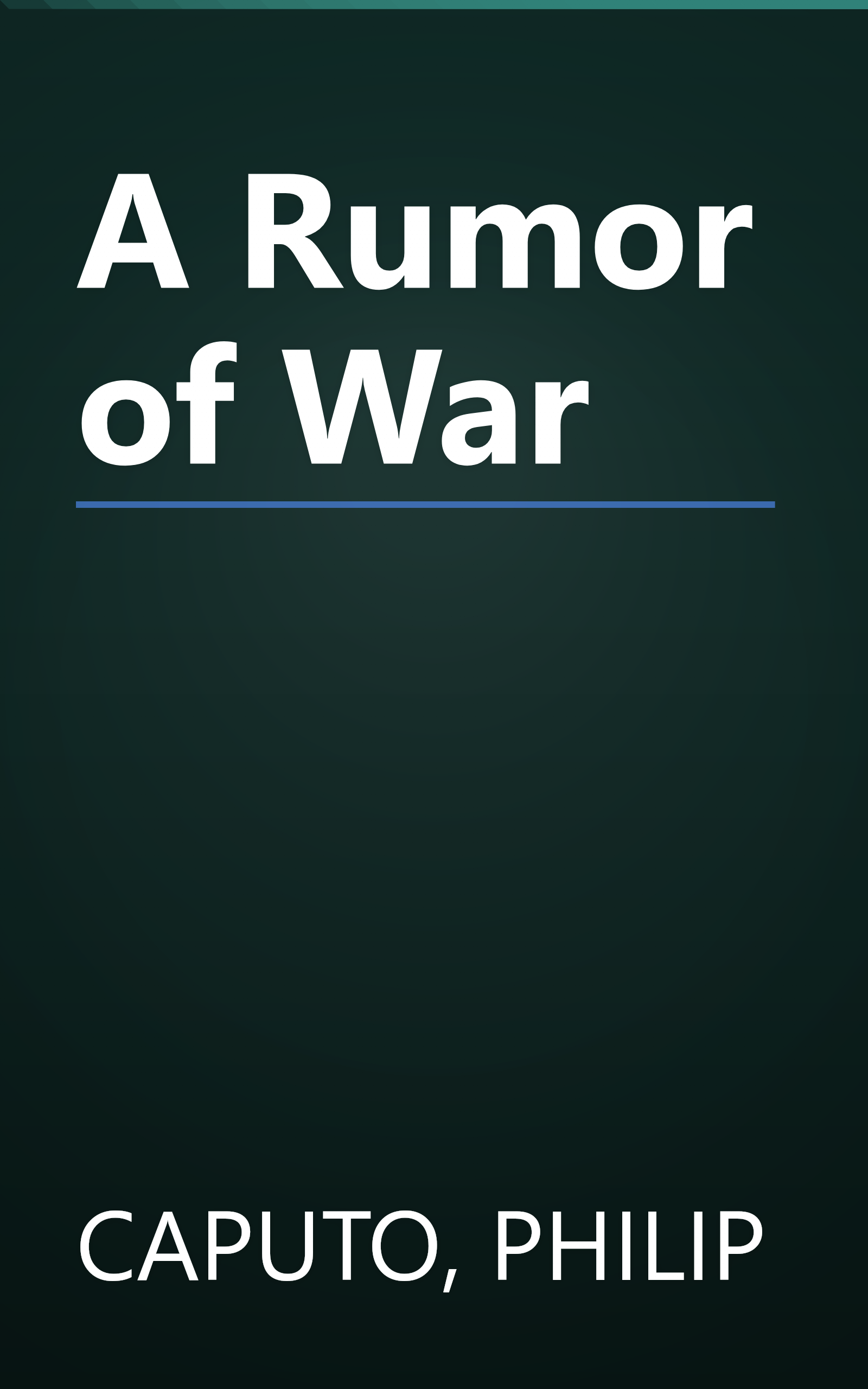 A Rumor of War book cover