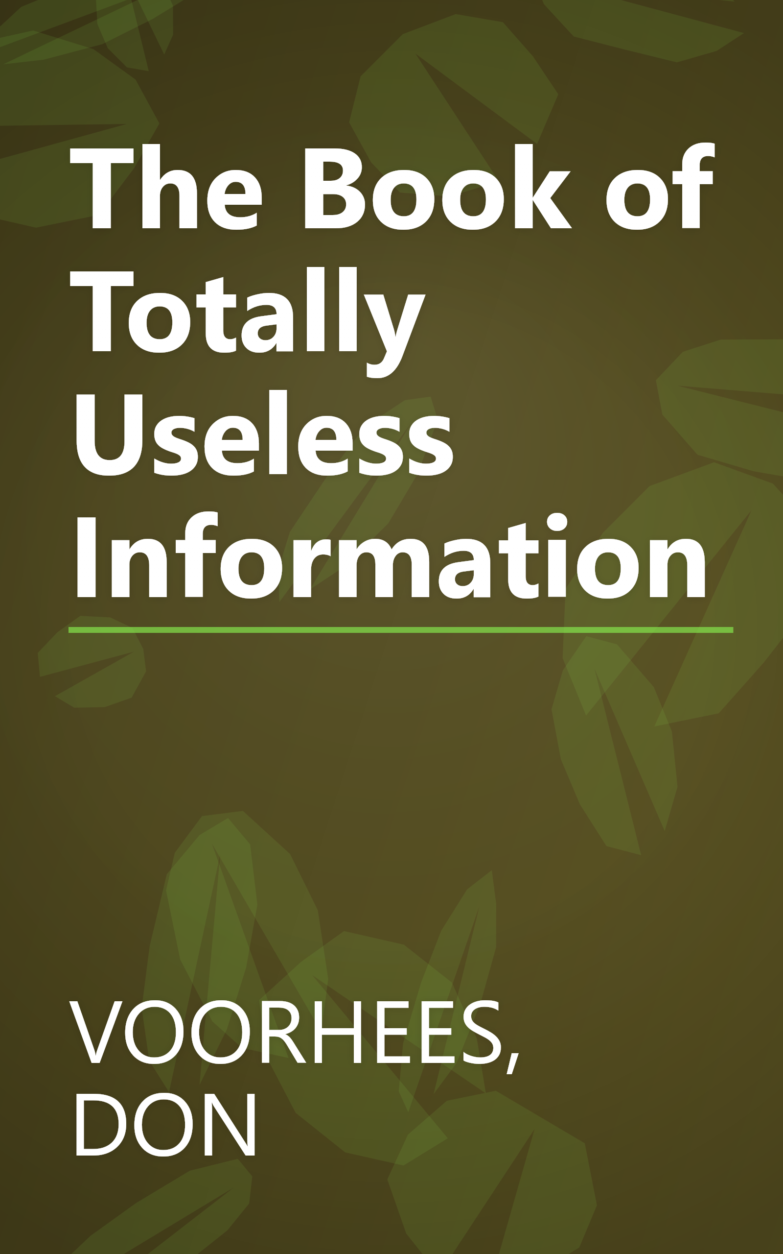 The Book of Totally Useless Information book cover