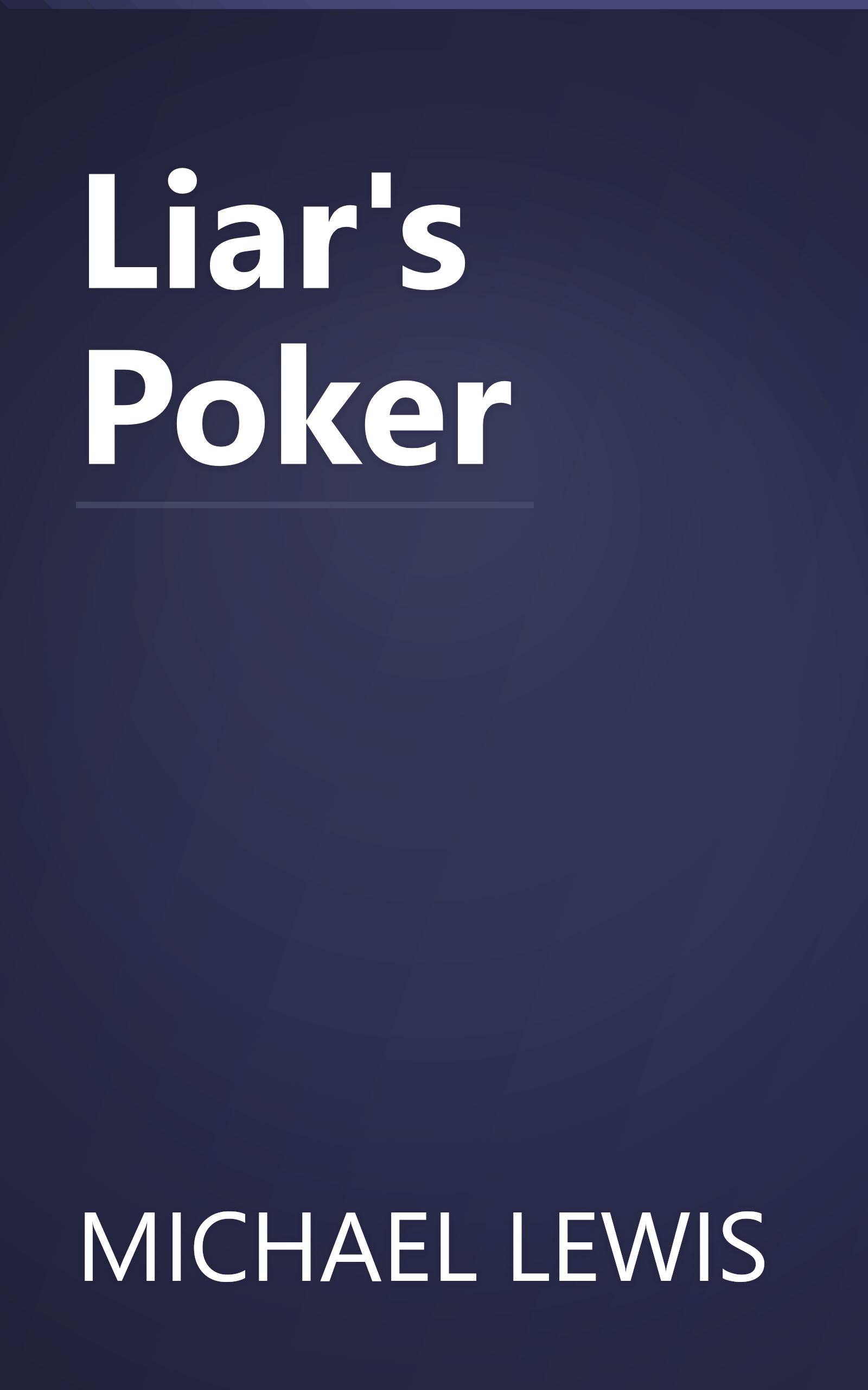 Liar's Poker book cover