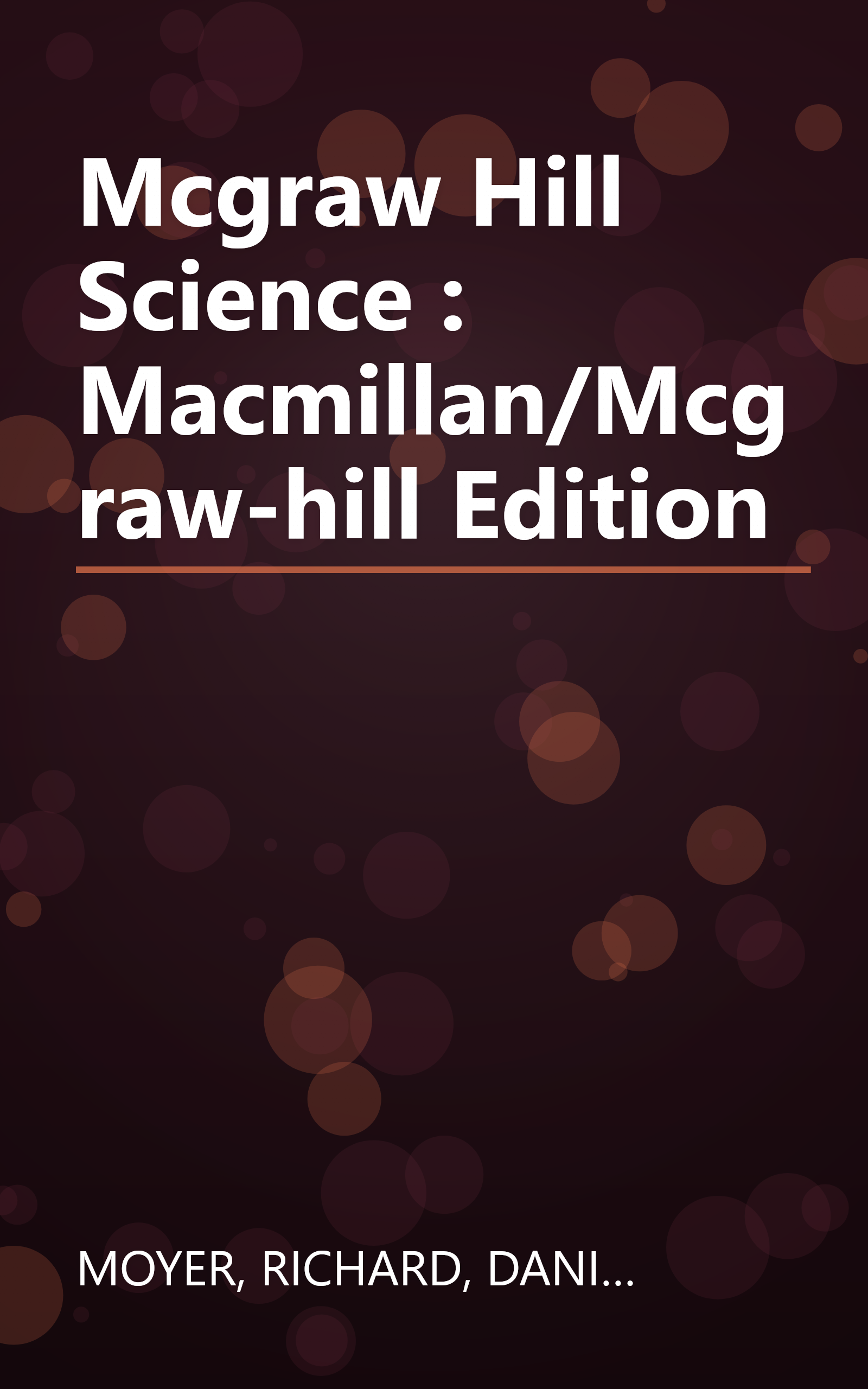 Mcgraw Hill Science : Macmillan/Mcgraw-hill Edition book cover
