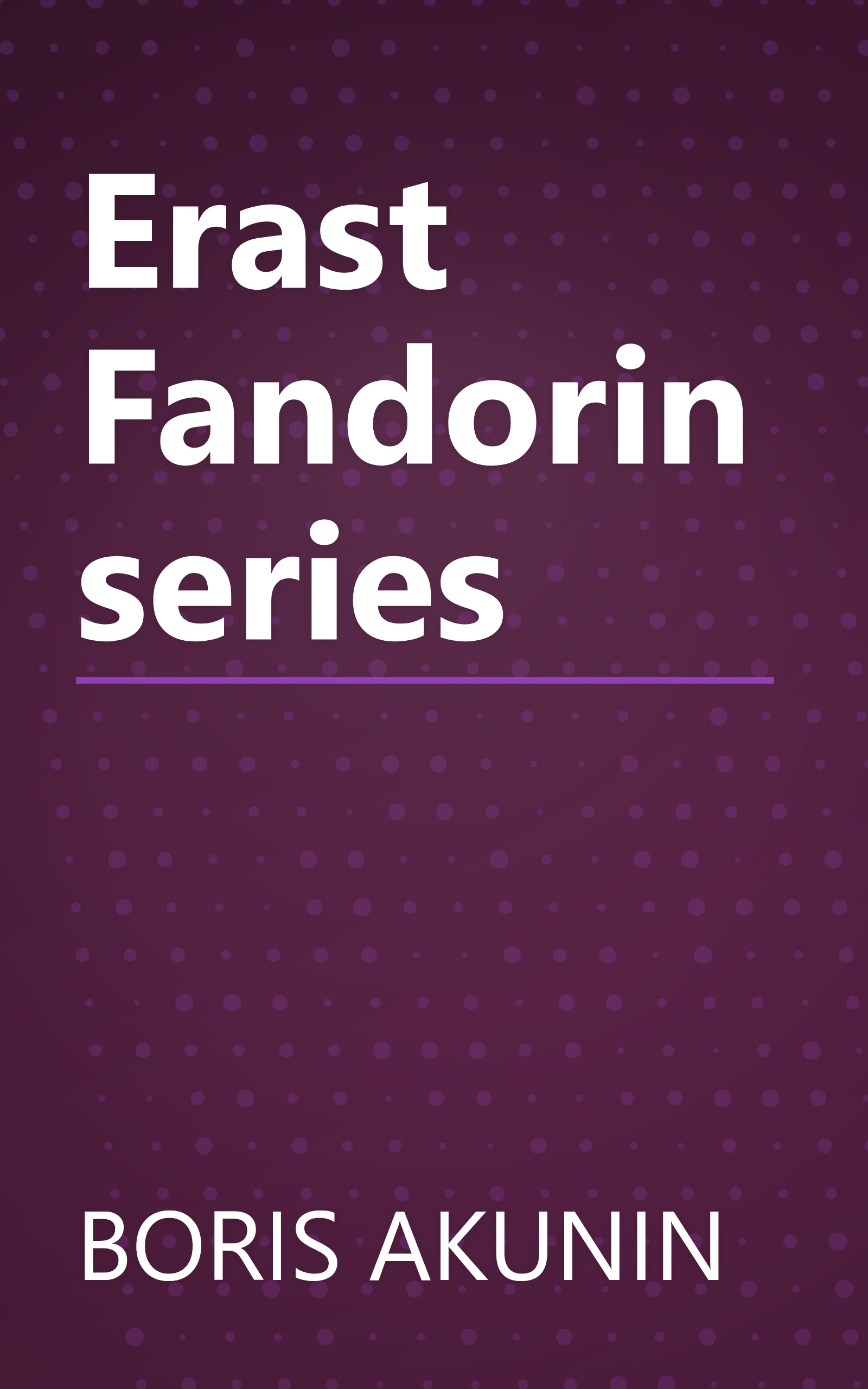 Erast Fandorin series book cover