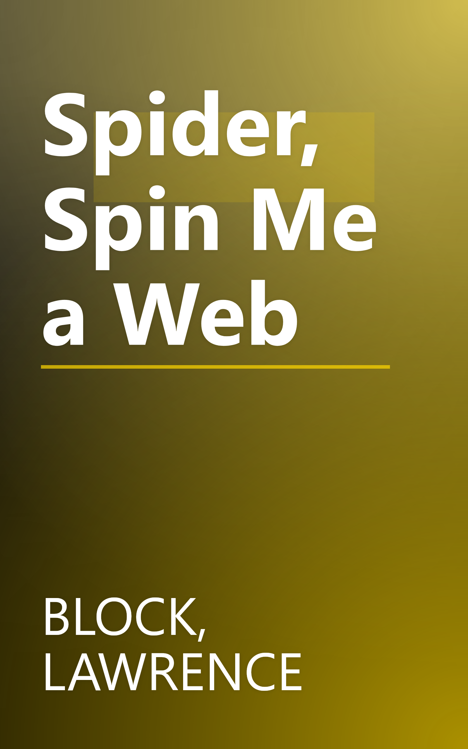 Spider, Spin Me a Web book cover