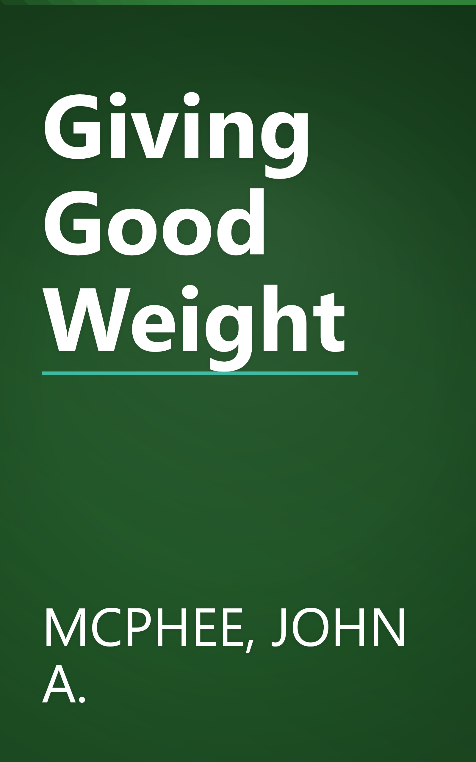 Giving Good Weight book cover