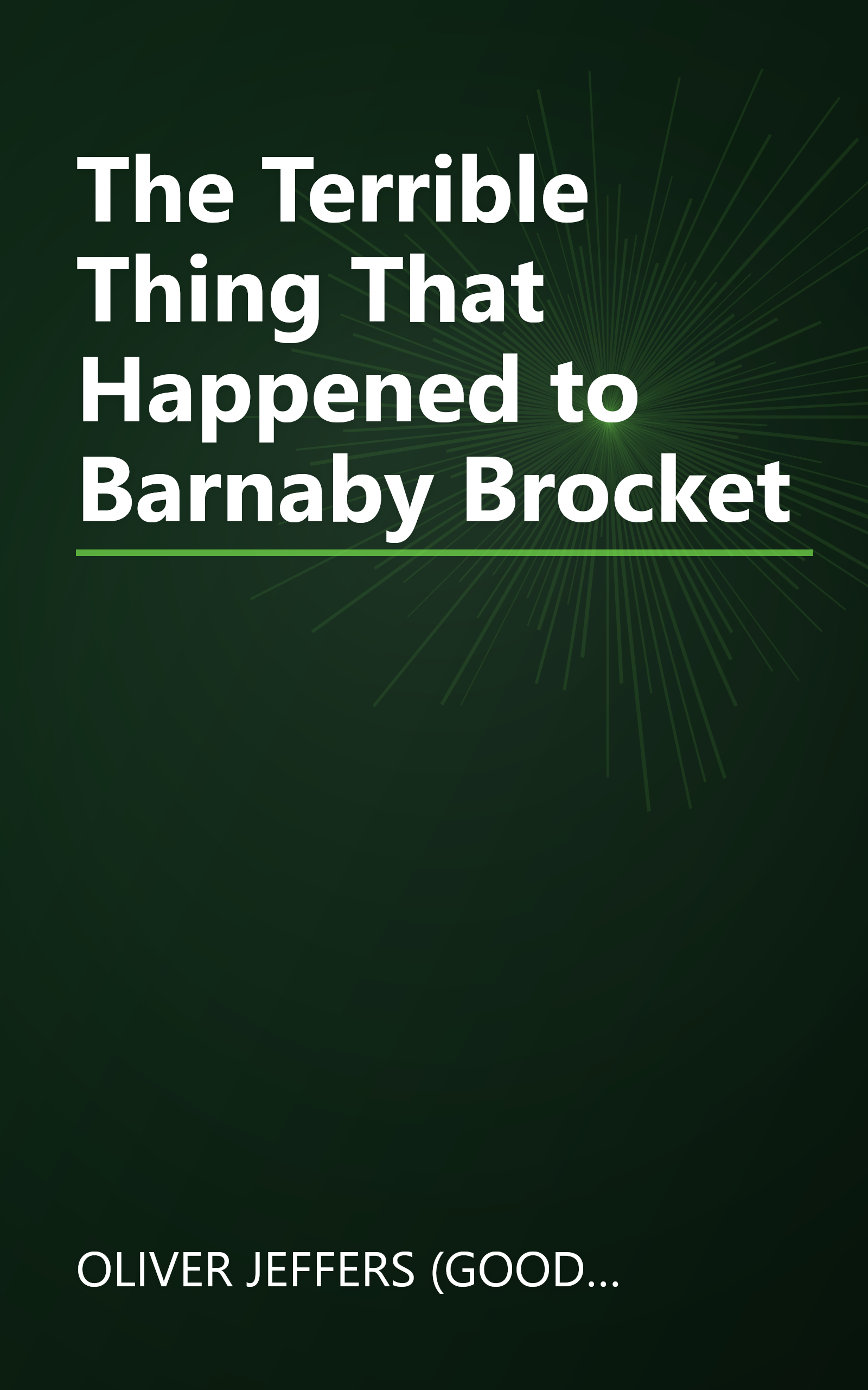 The Terrible Thing That Happened to Barnaby Brocket book cover