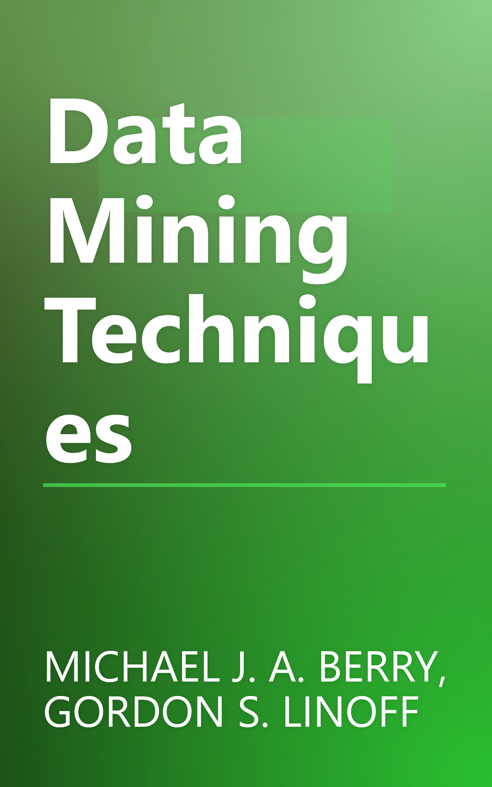 Data Mining Techniques book cover
