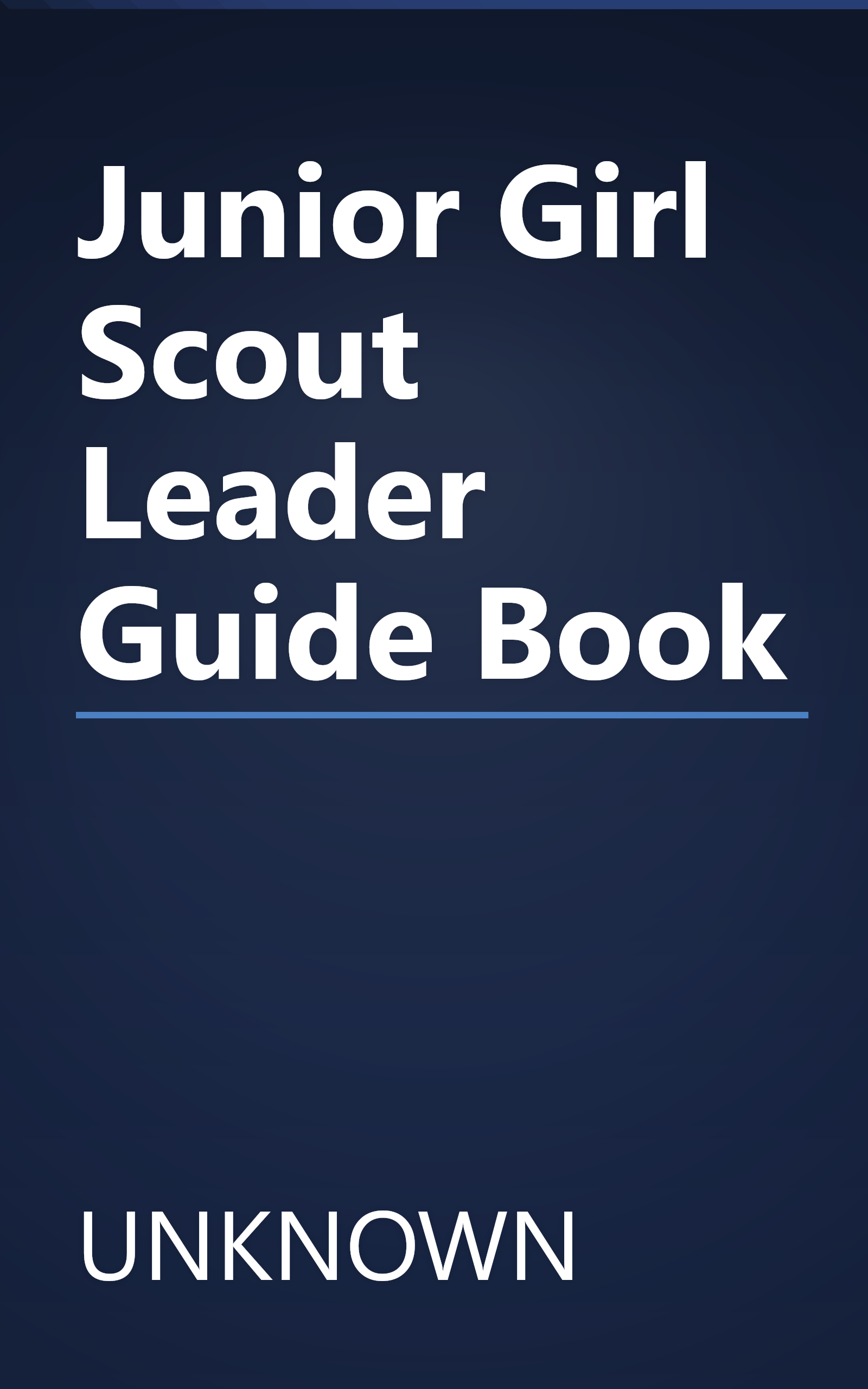 Junior Girl Scout Leader Guide Book book cover