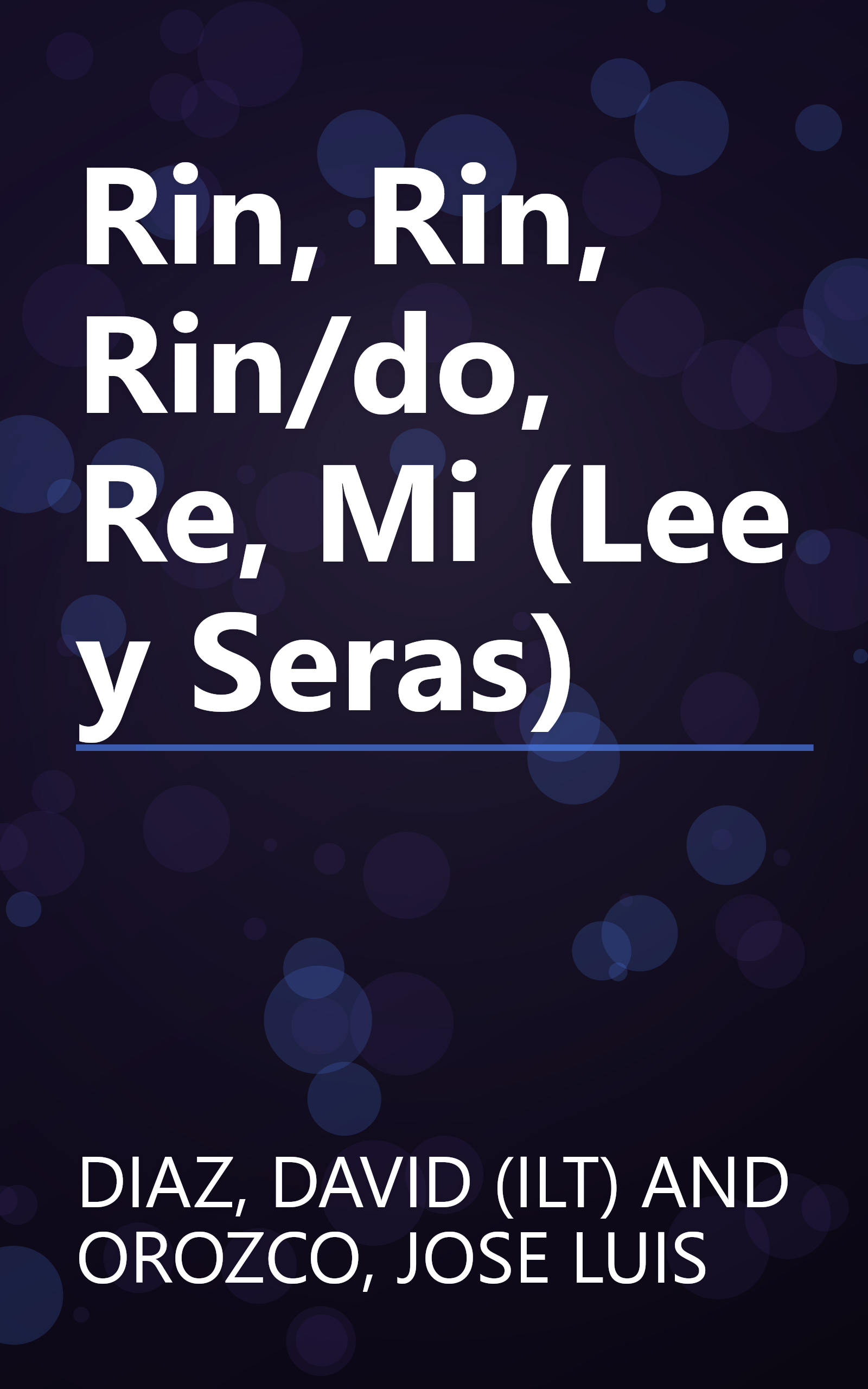 Rin, Rin, Rin/do, Re, Mi (Lee y Seras) book cover