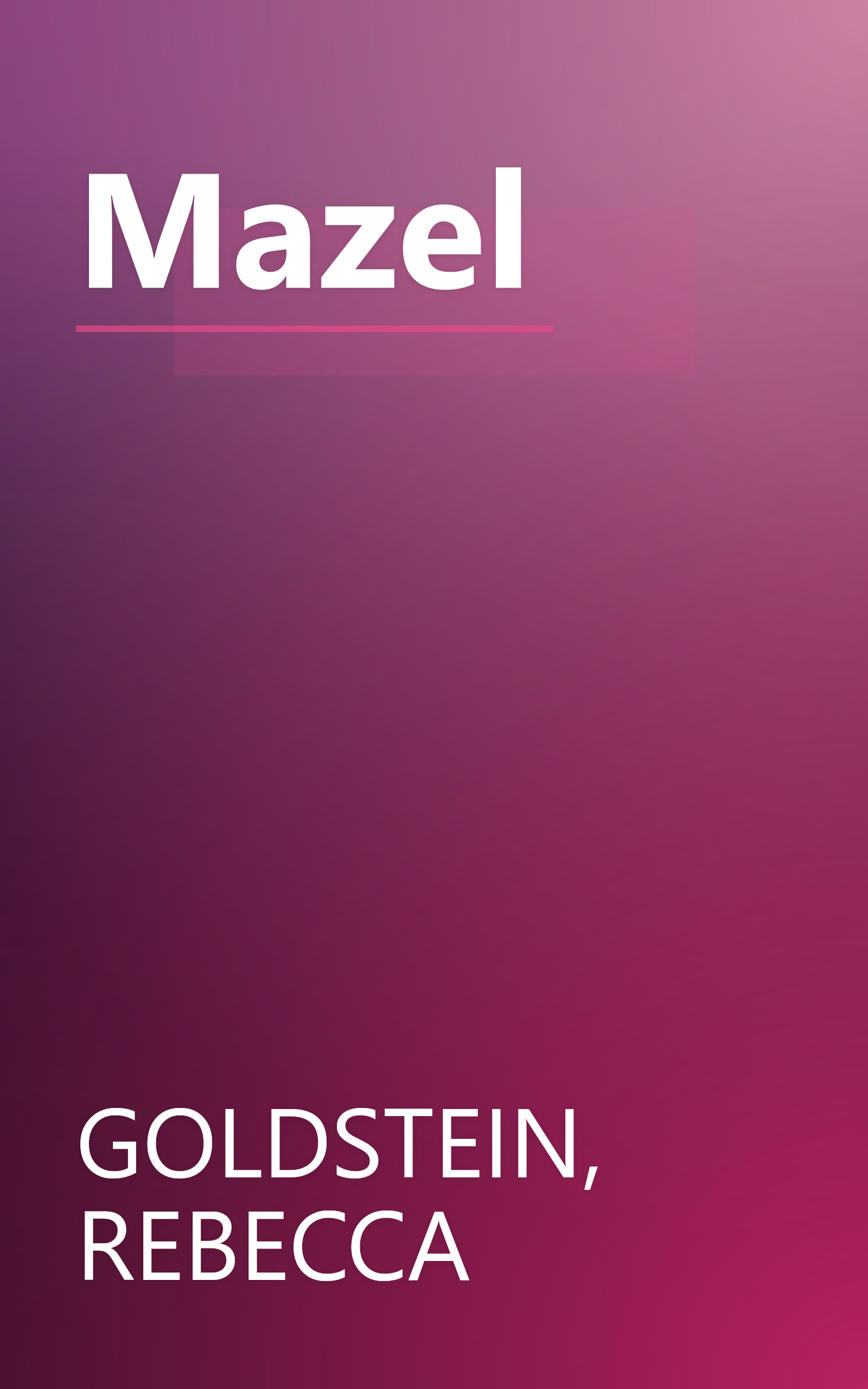 Mazel book cover