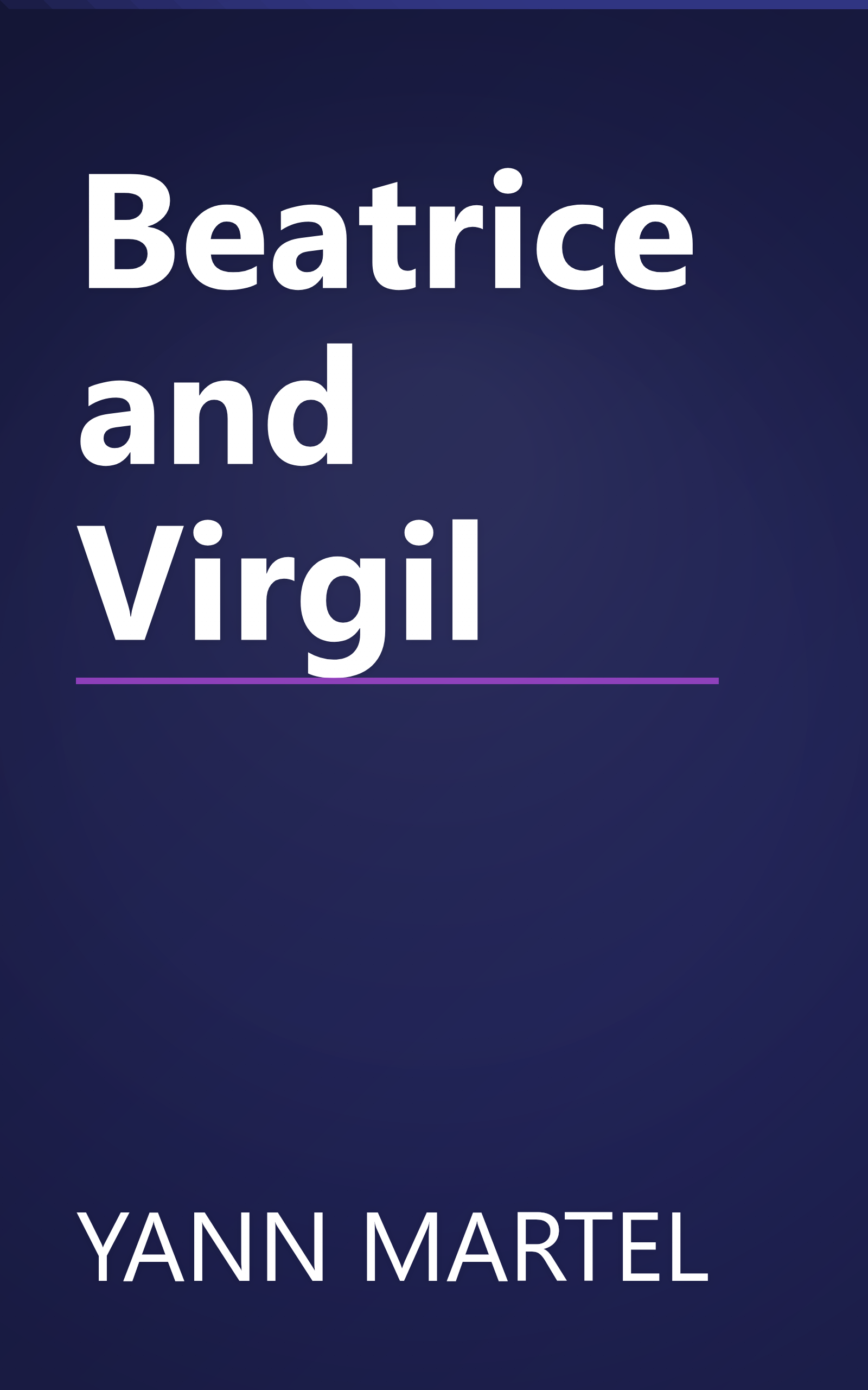 Beatrice and Virgil book cover
