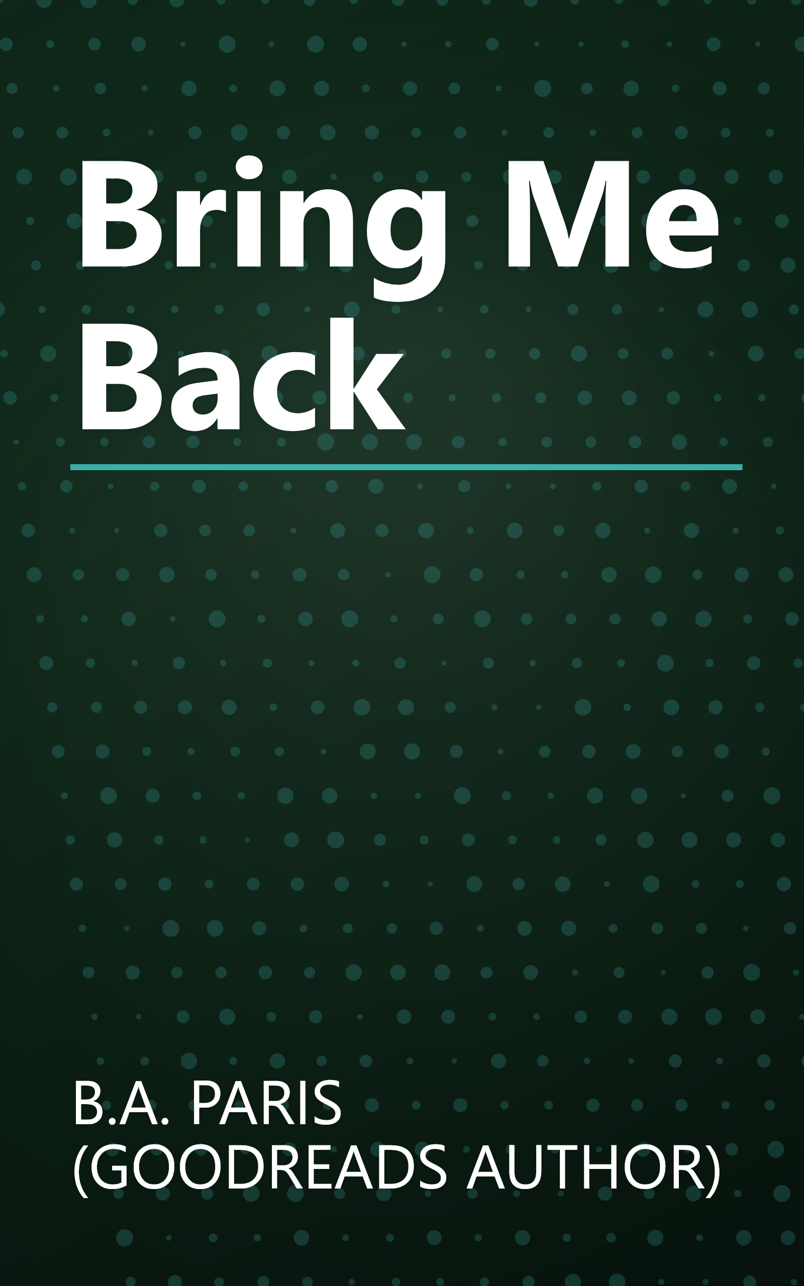 Bring Me Back book cover