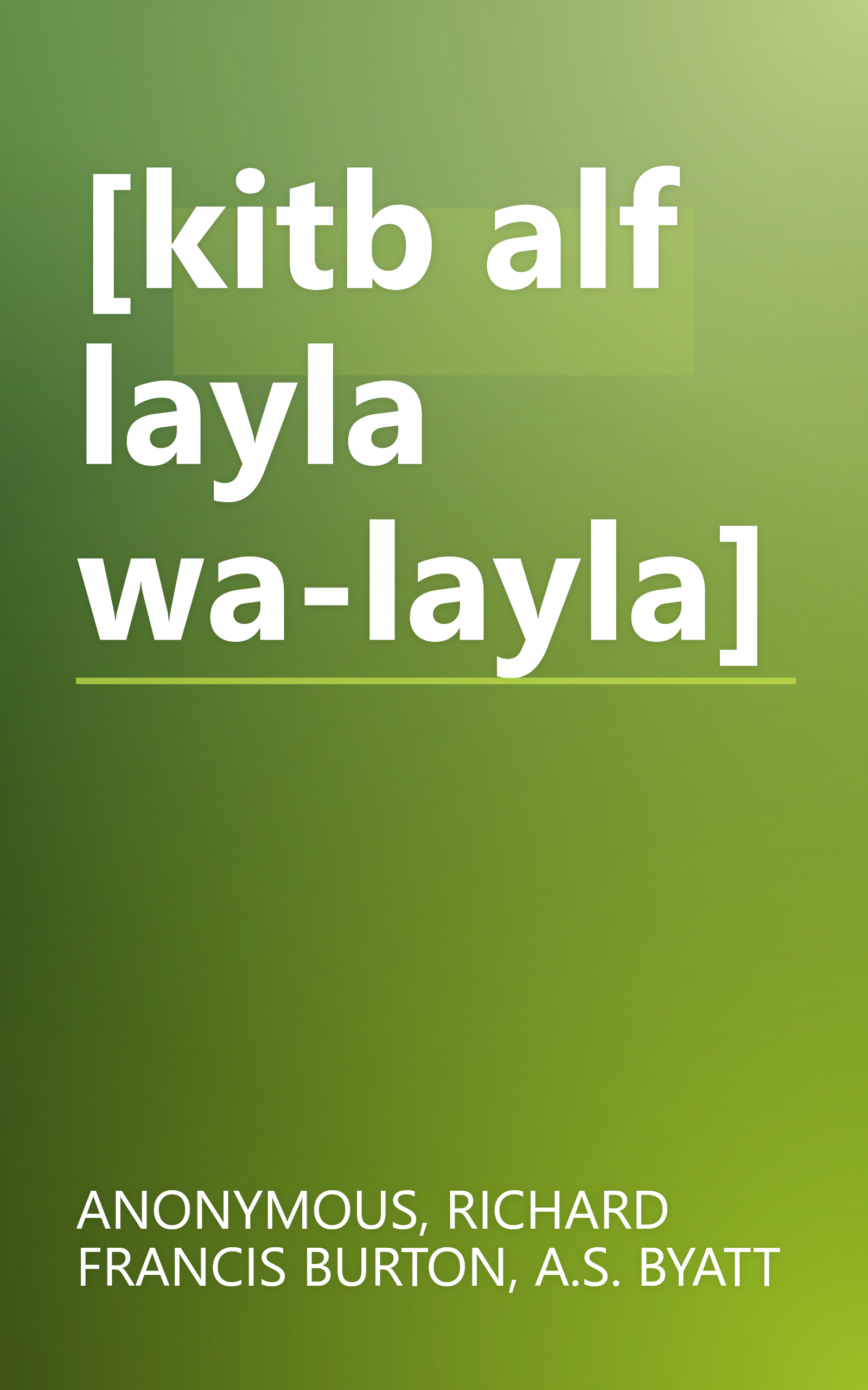 [kitb alf layla wa-layla] book cover