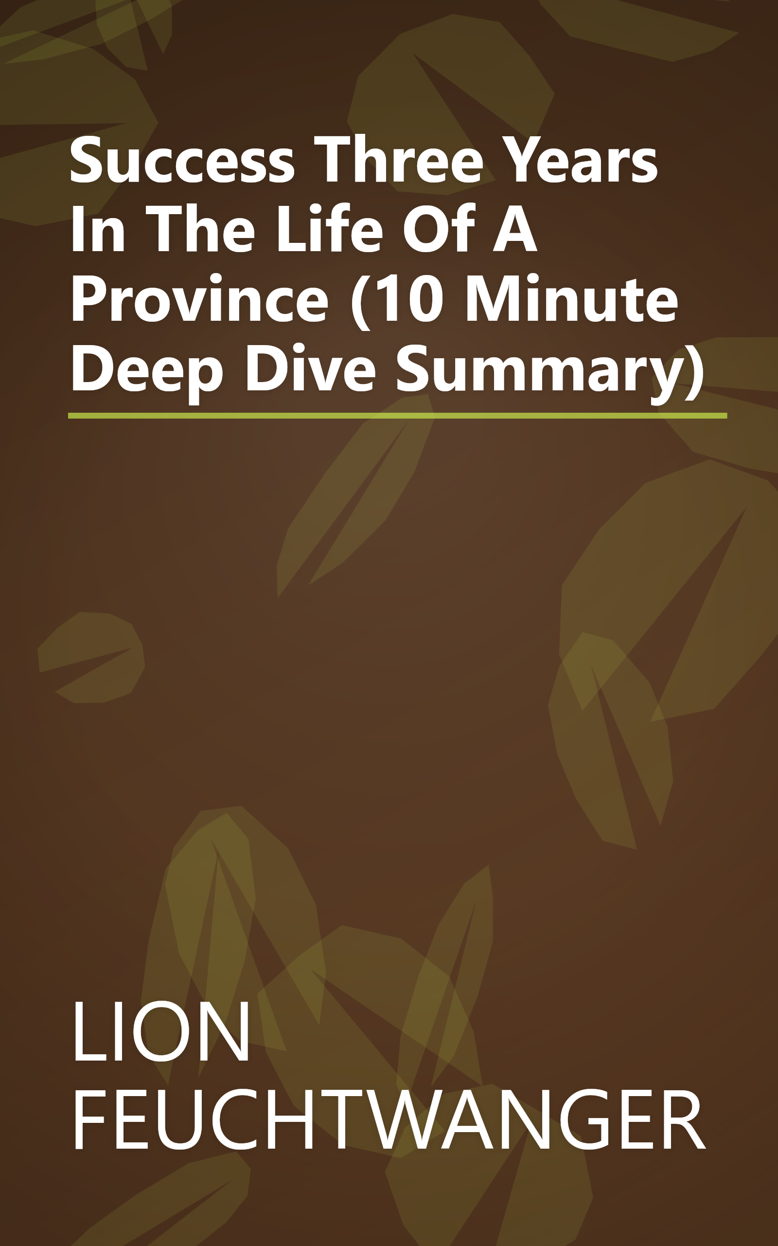 Success  Three Years In The Life Of A Province (10 Minute   Deep Dive Summary) book cover
