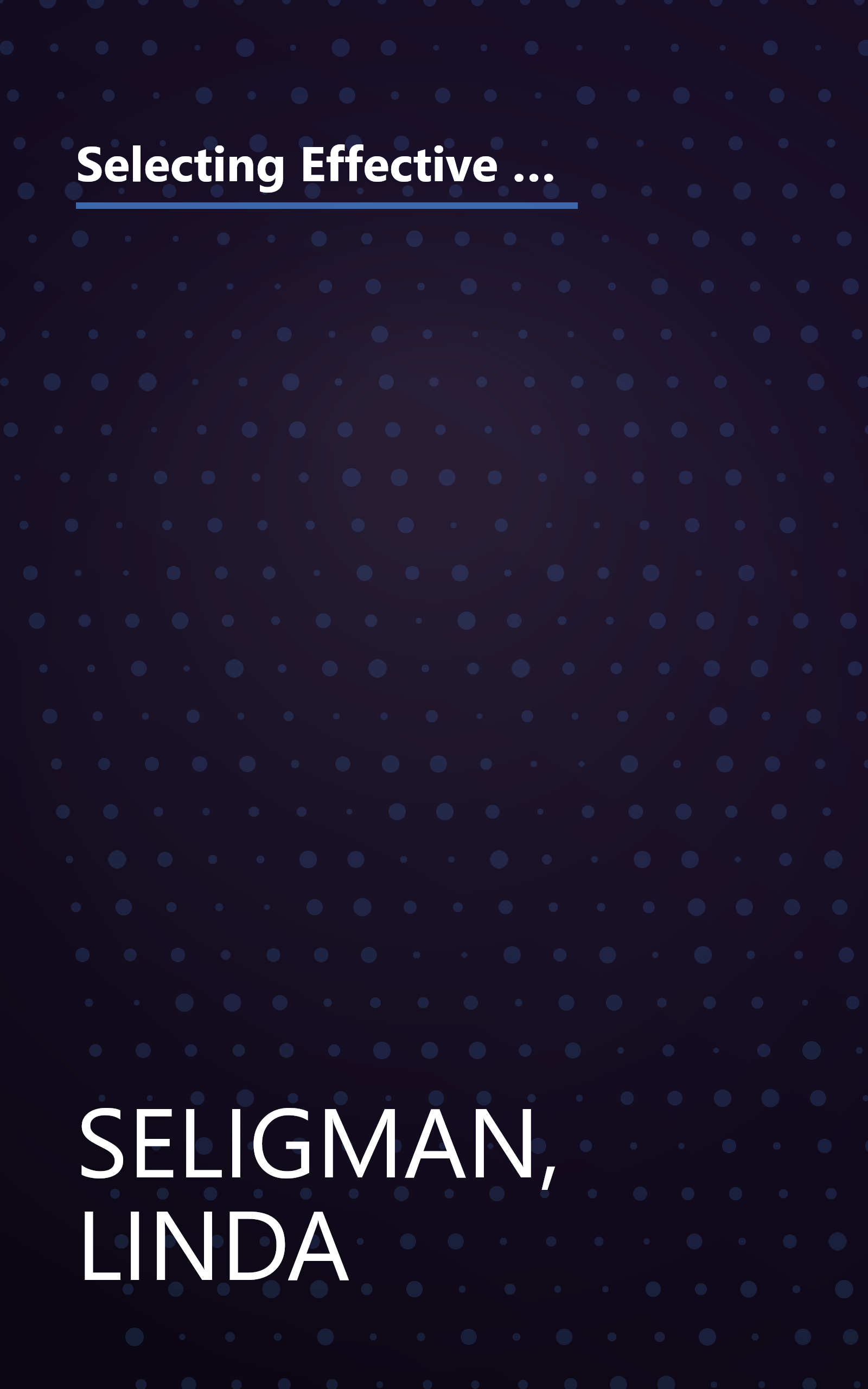 Selecting Effective Treatments: A Comprehensive, Systematic Guide to Treating Adult Mental Disorders (JOSSEY BASS SOCIAL AND BEHAVIORAL SCIENCE SERIES) book cover