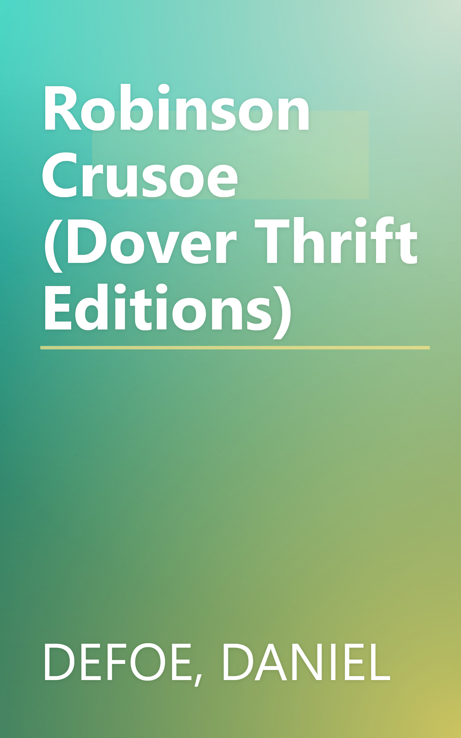Robinson Crusoe (Dover Thrift Editions) book cover