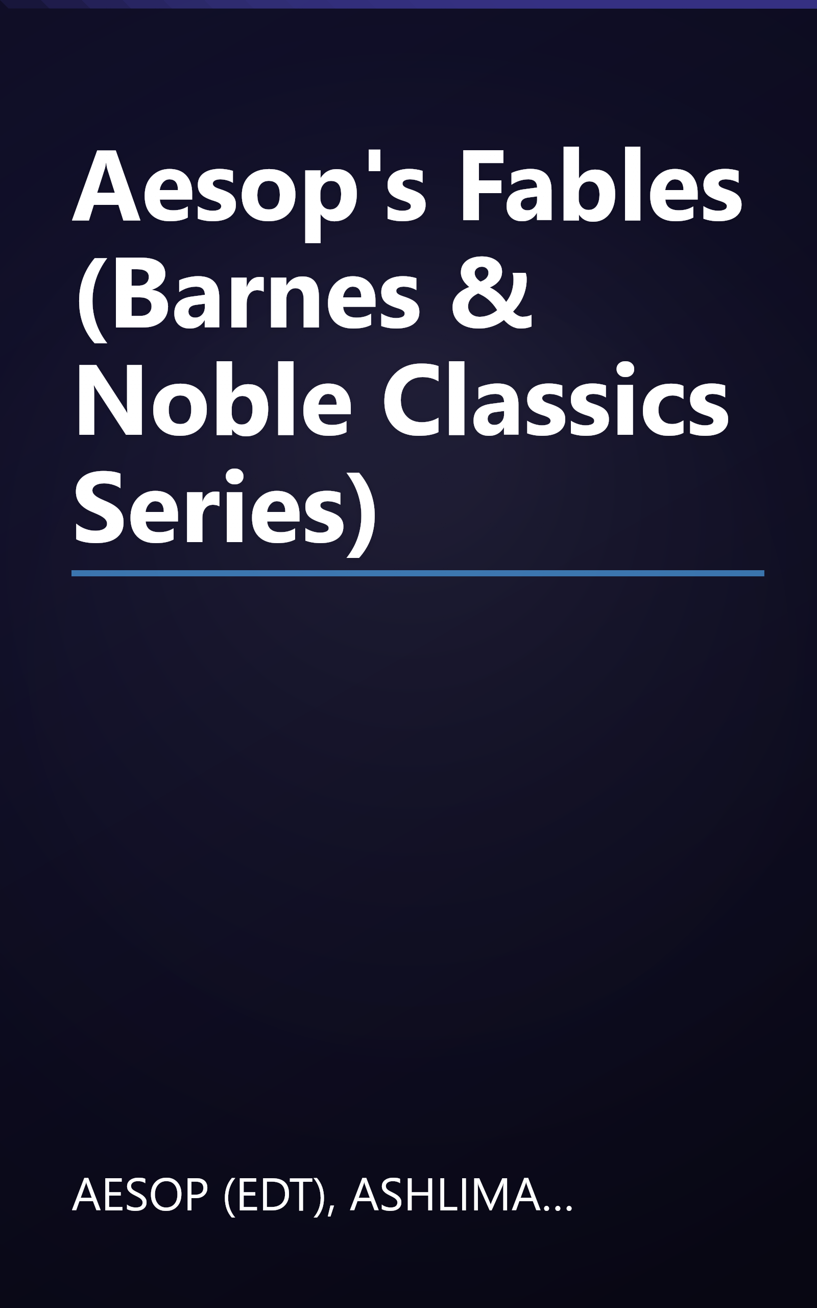 Aesop's Fables (Barnes & Noble Classics Series) book cover