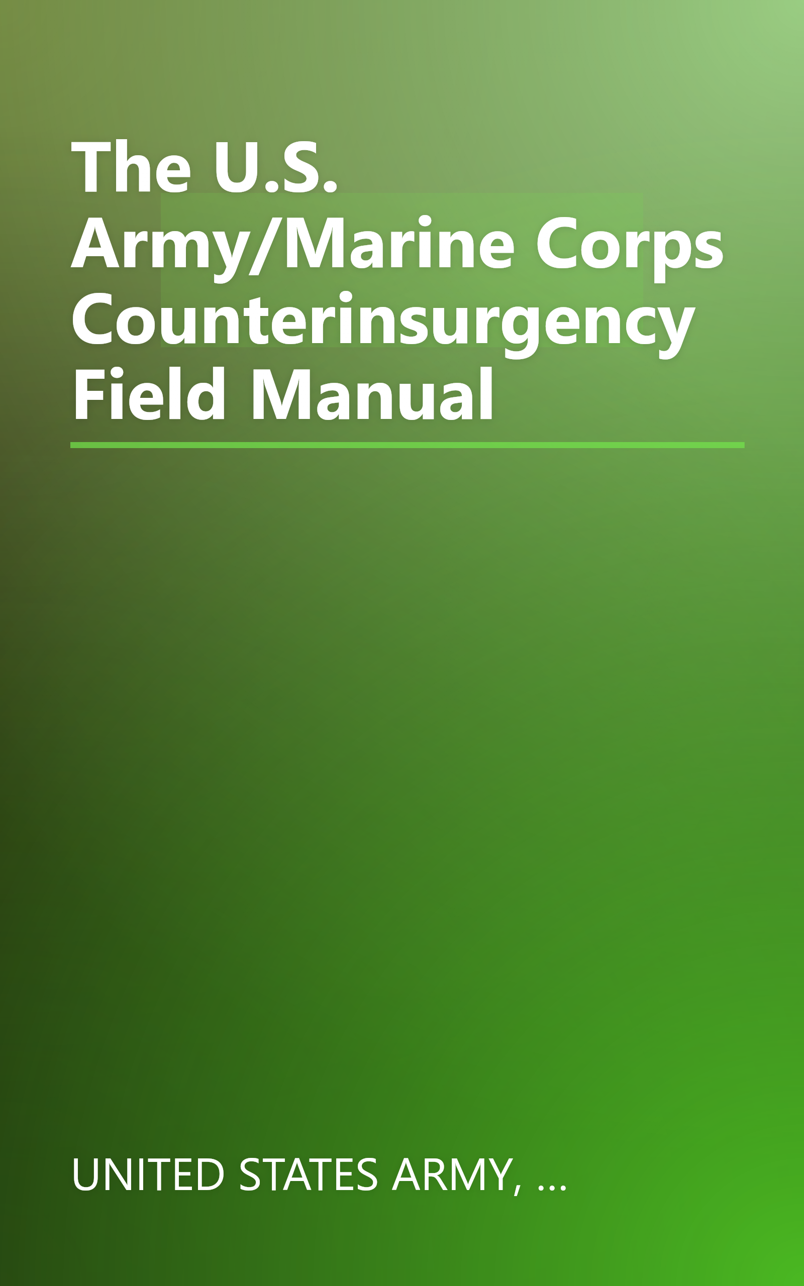 The U.S. Army/Marine Corps Counterinsurgency Field Manual book cover