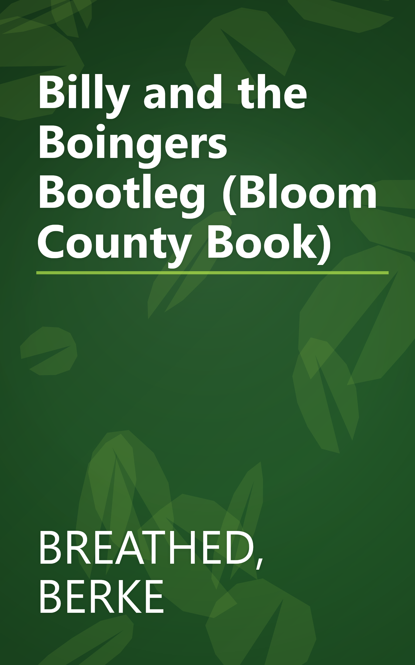Billy and the Boingers Bootleg (Bloom County Book) book cover