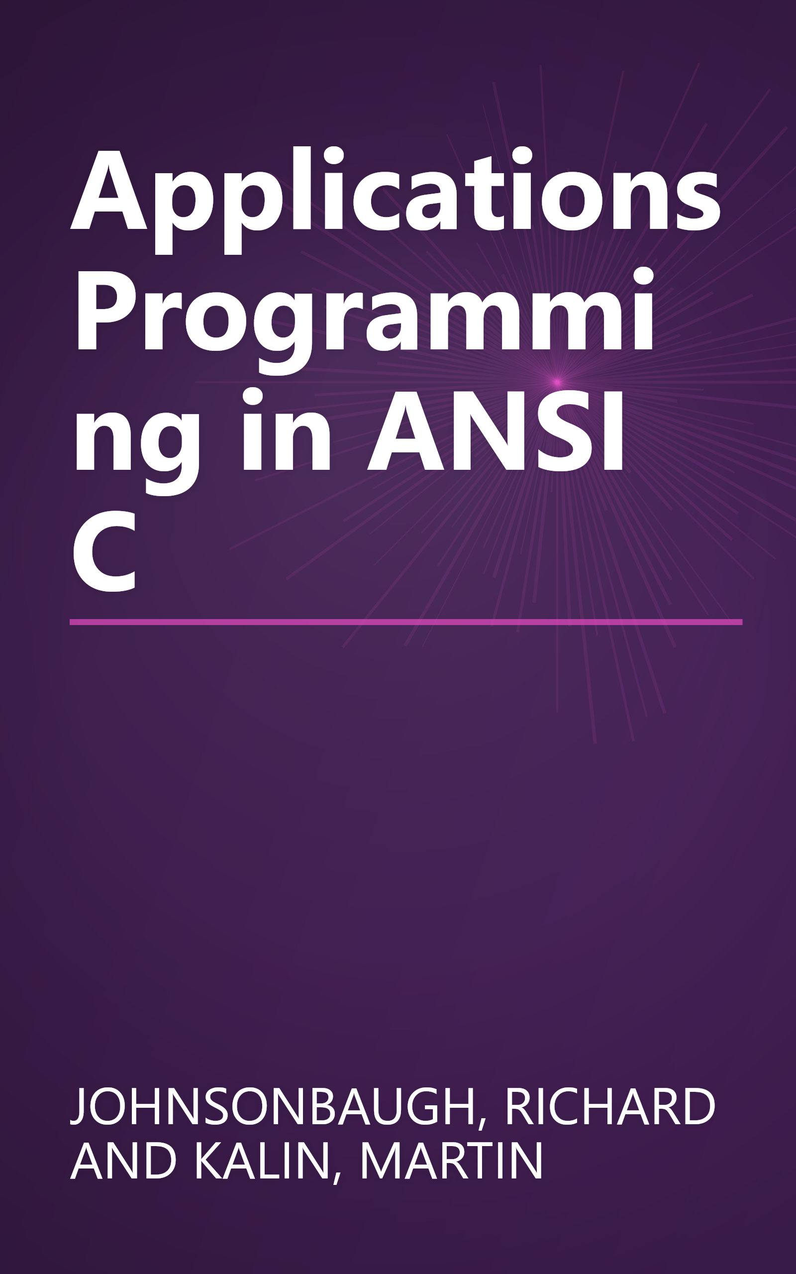 Applications Programming in ANSI C book cover