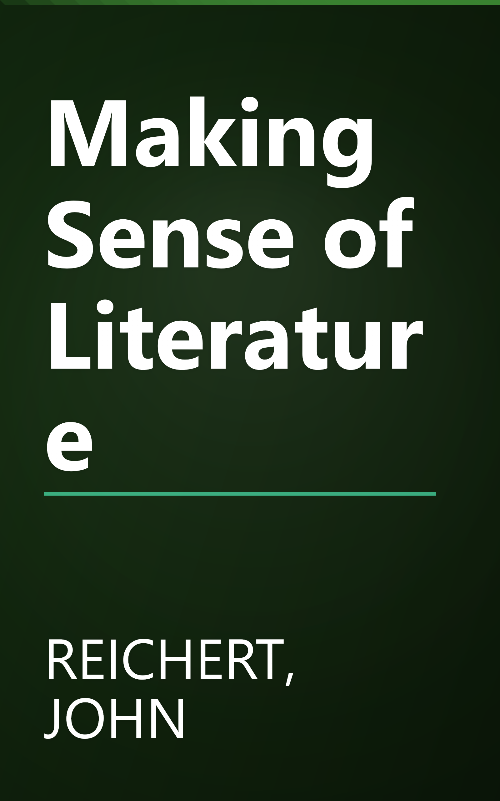 Making Sense of Literature book cover