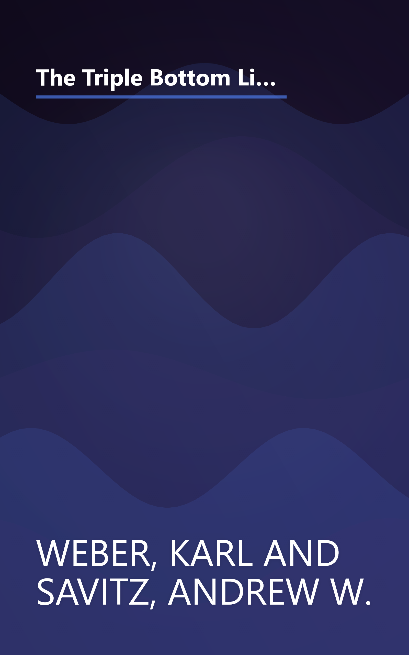 The Triple Bottom Line: How Today's Best-Run Companies Are Achieving Economic, Social and Environmental Success -- and How You Can Too book cover