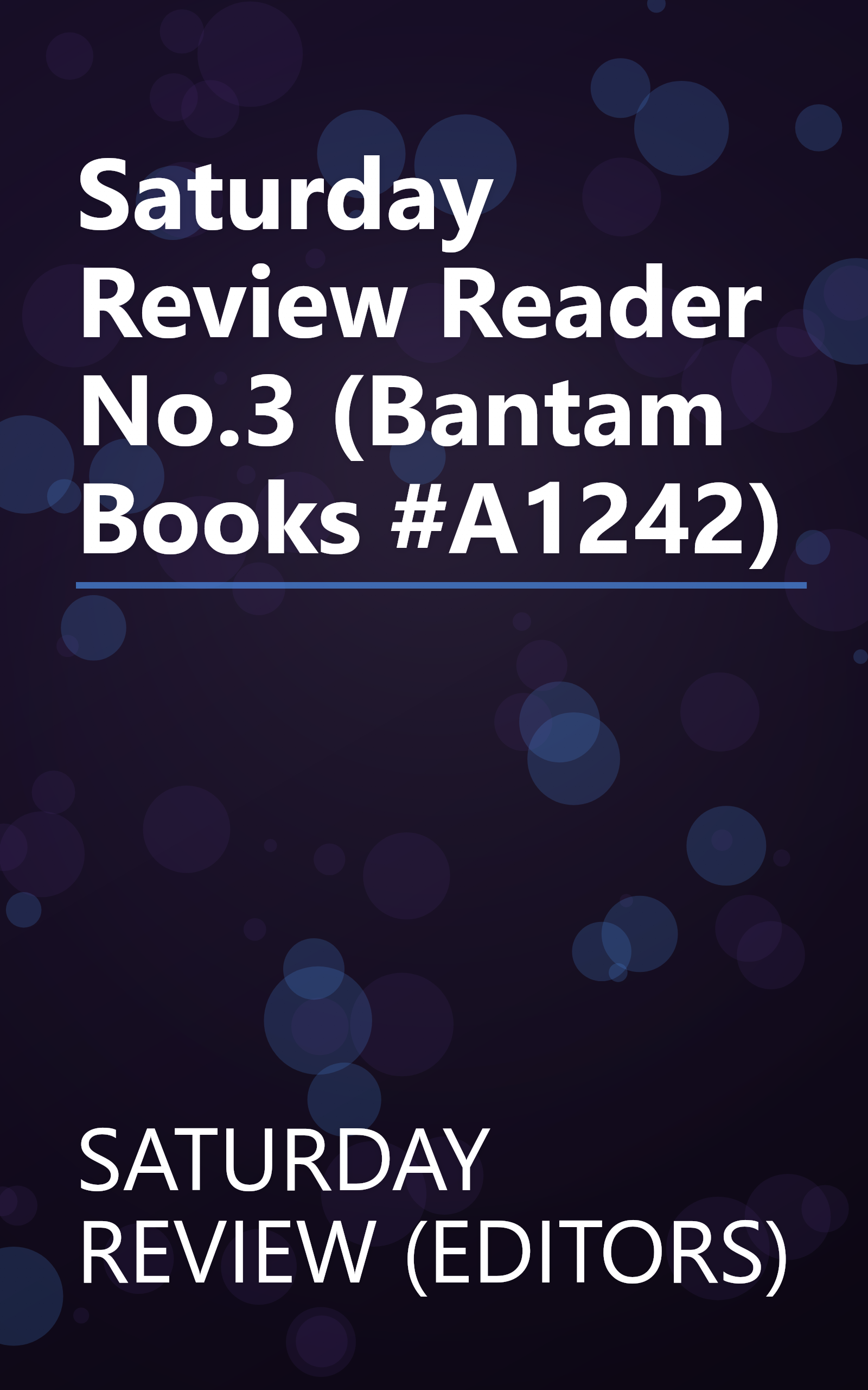 Saturday Review Reader No.3 (Bantam Books #A1242) book cover
