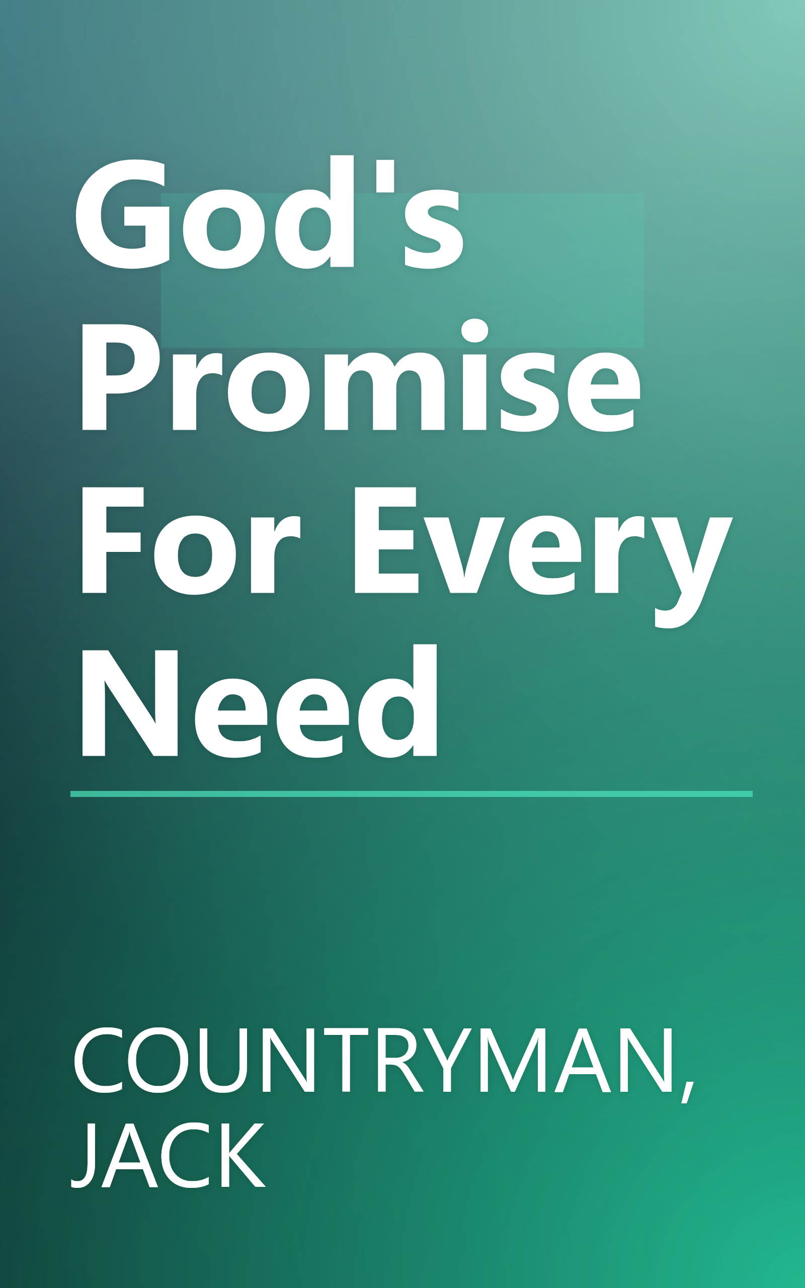 God's Promise For Every Need book cover