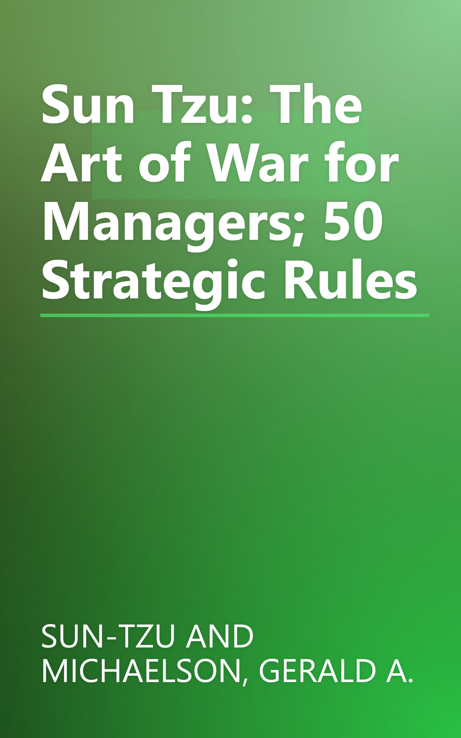 Sun Tzu: The Art of War for Managers; 50 Strategic Rules book cover
