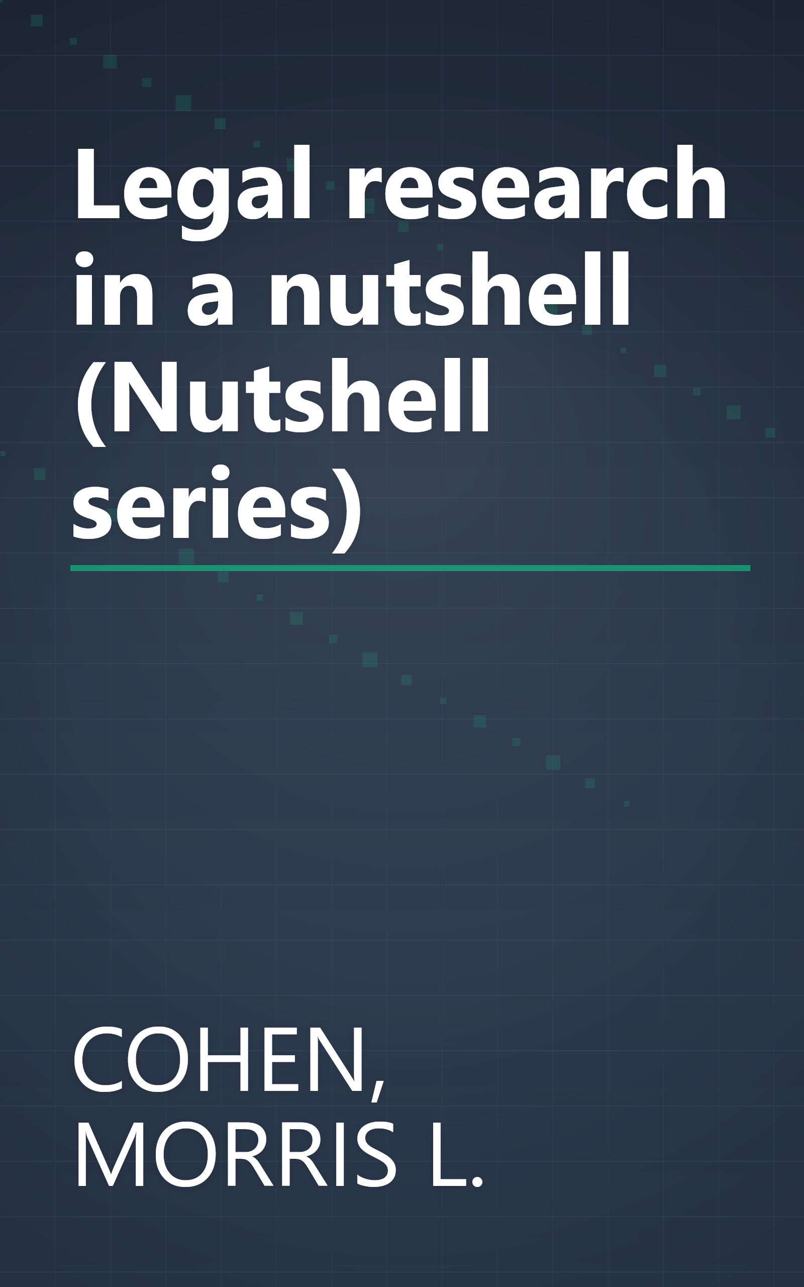 Legal research in a nutshell (Nutshell series) book cover