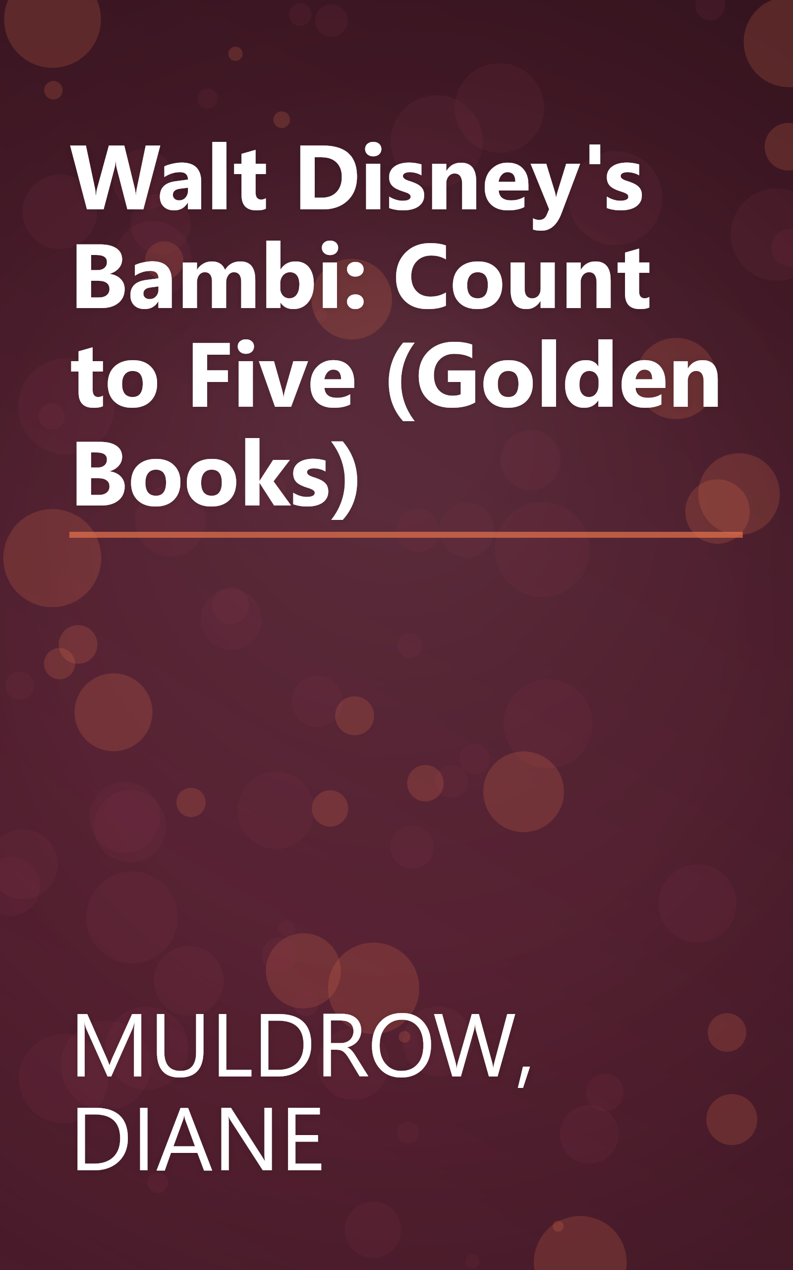Walt Disney's Bambi: Count to Five (Golden Books) book cover