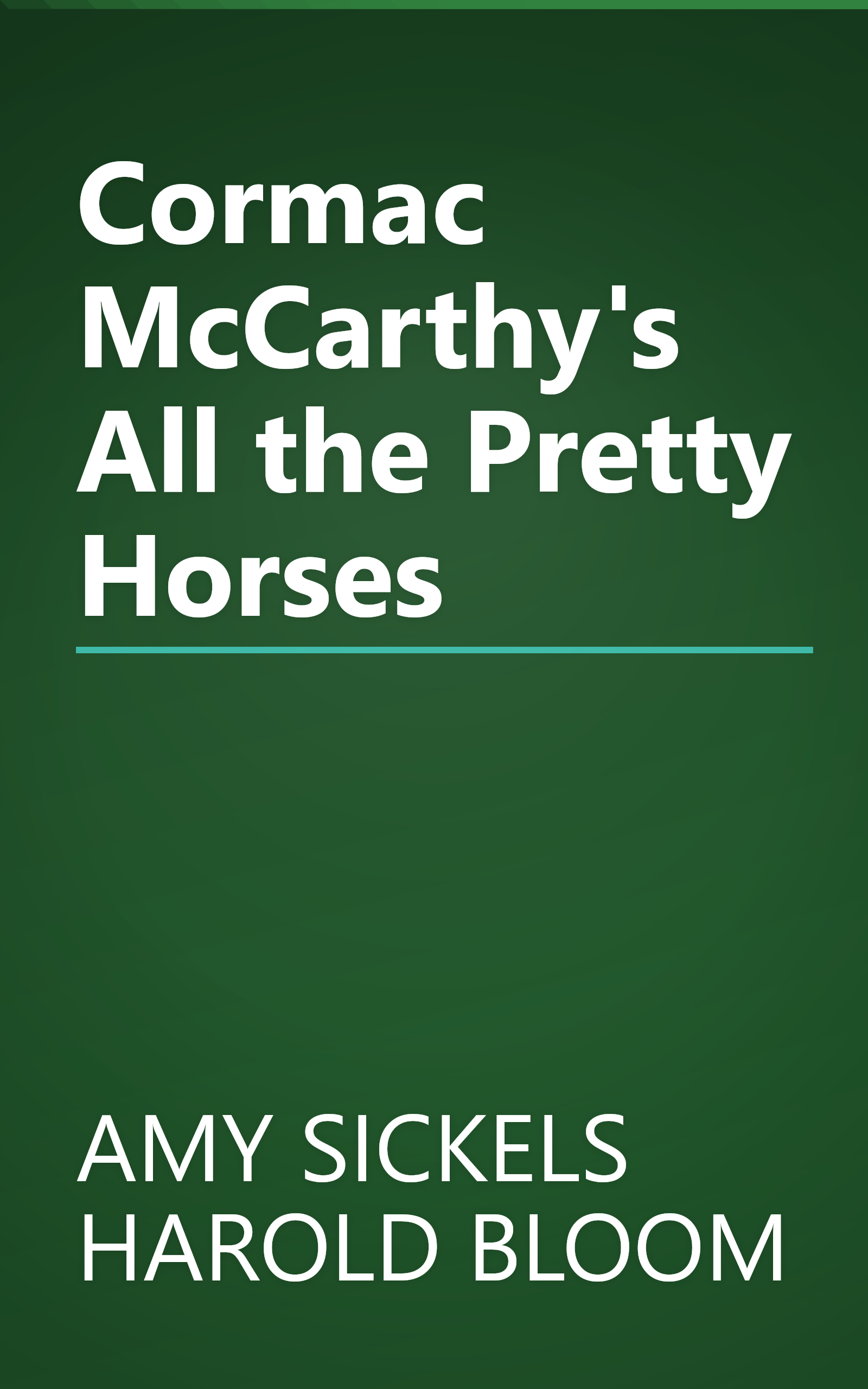 Cormac McCarthy's All the Pretty Horses book cover