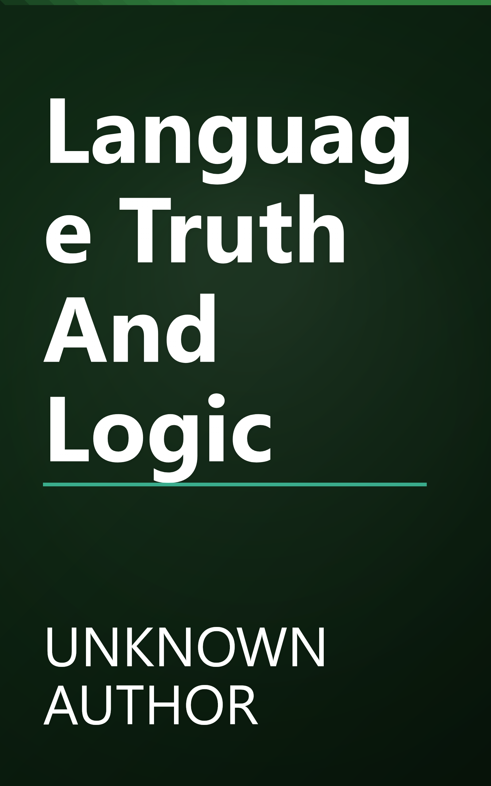 Language Truth And Logic book cover