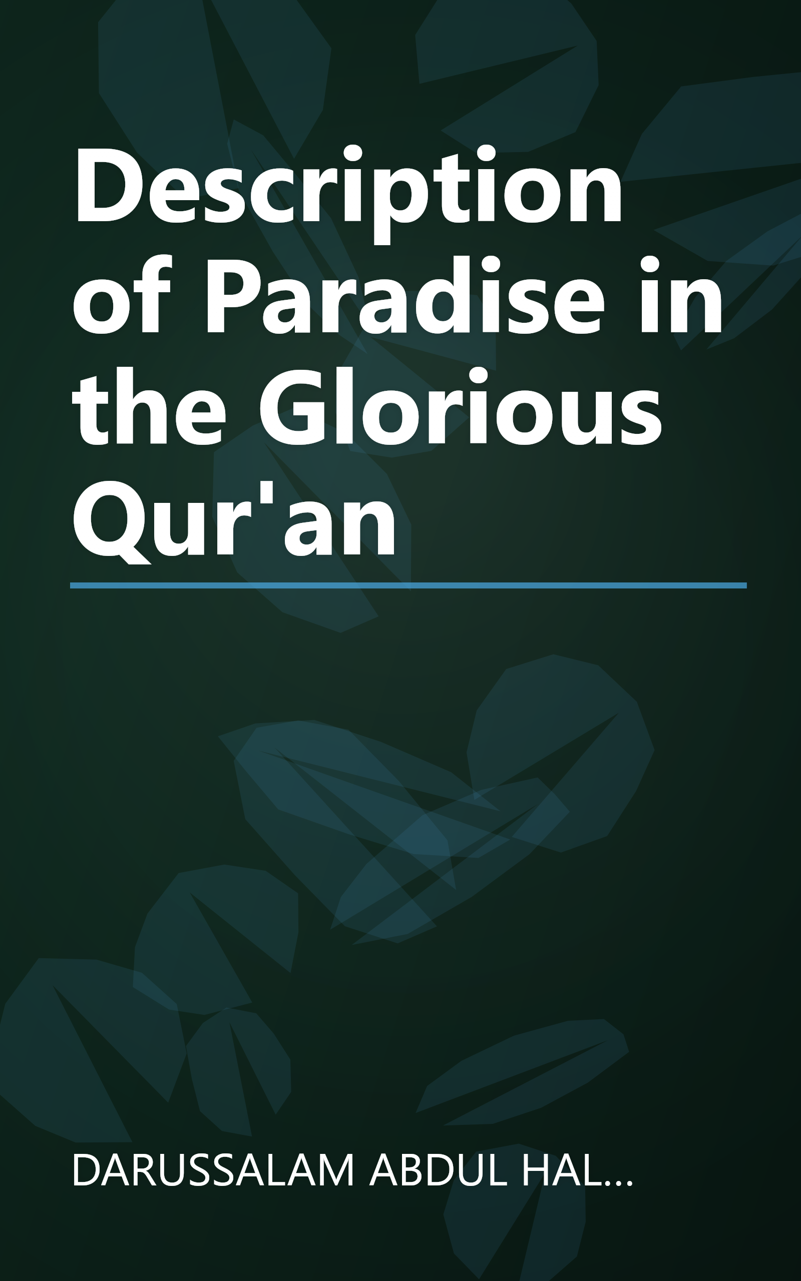 Description of Paradise in the Glorious Qur'an book cover