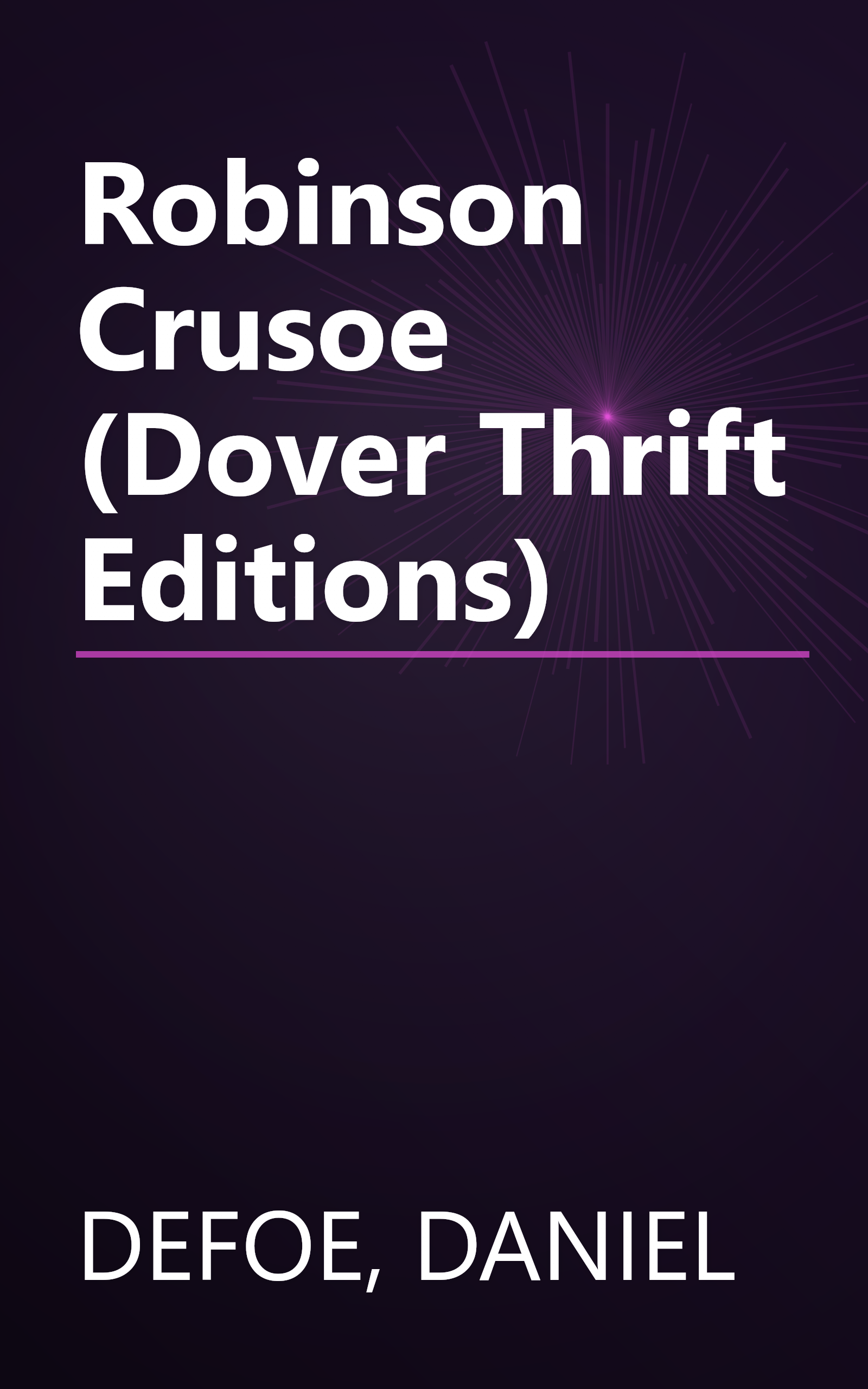 Robinson Crusoe (Dover Thrift Editions) book cover