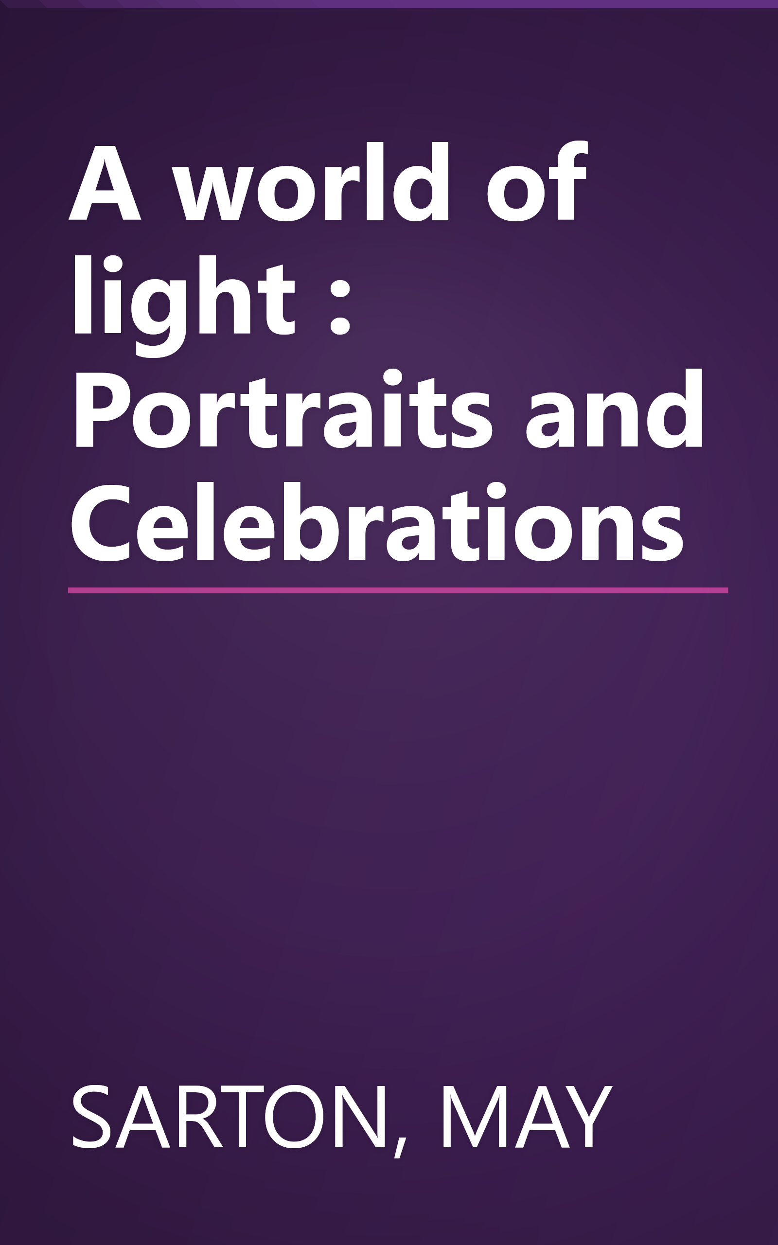 A world of light : Portraits and Celebrations book cover