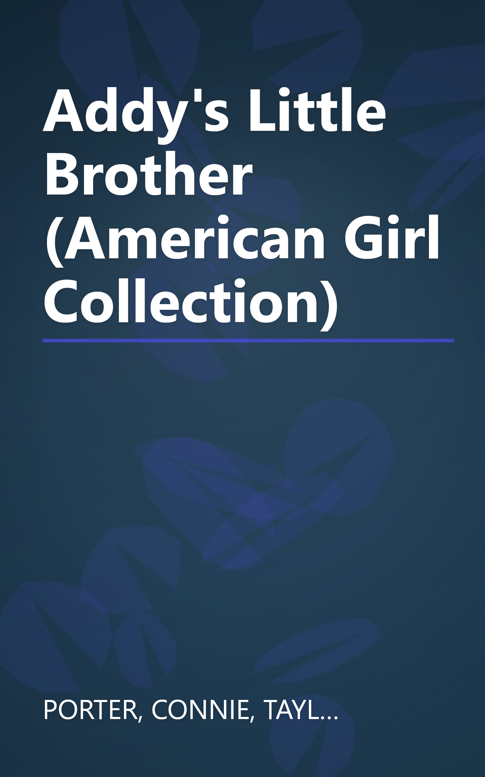 Addy's Little Brother (American Girl Collection) book cover