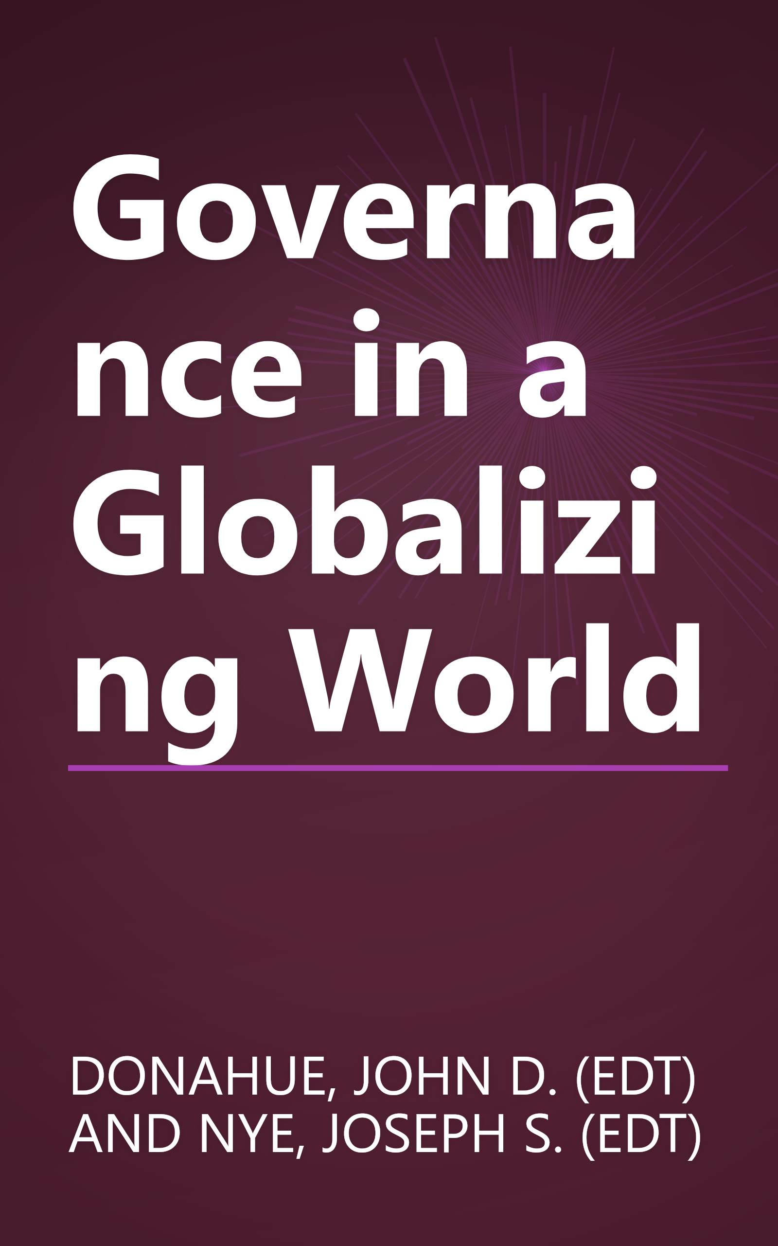 Governance in a Globalizing World book cover