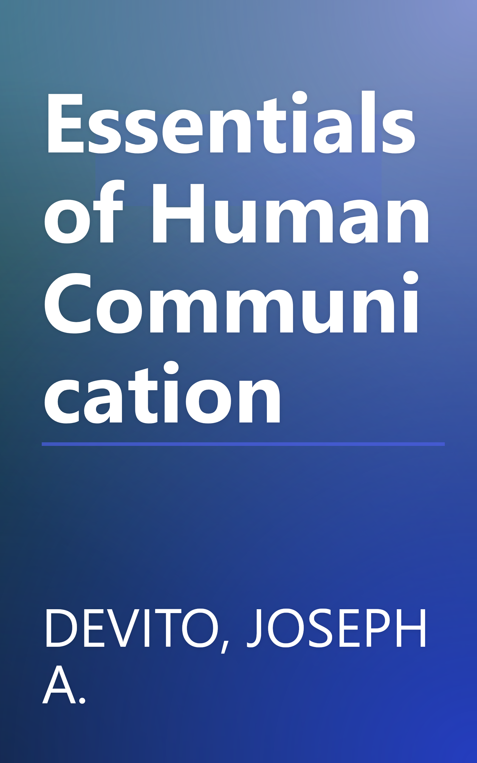 Essentials of Human Communication book cover