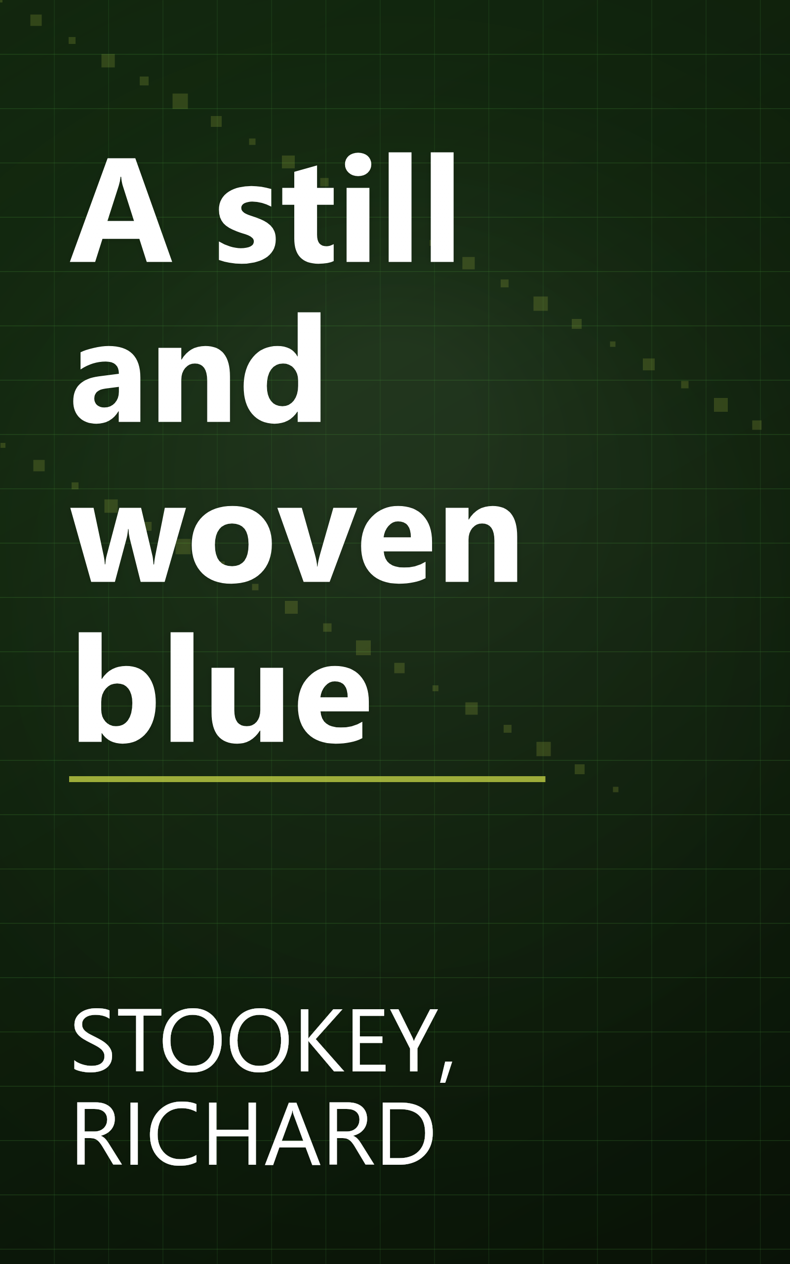 A still and woven blue book cover