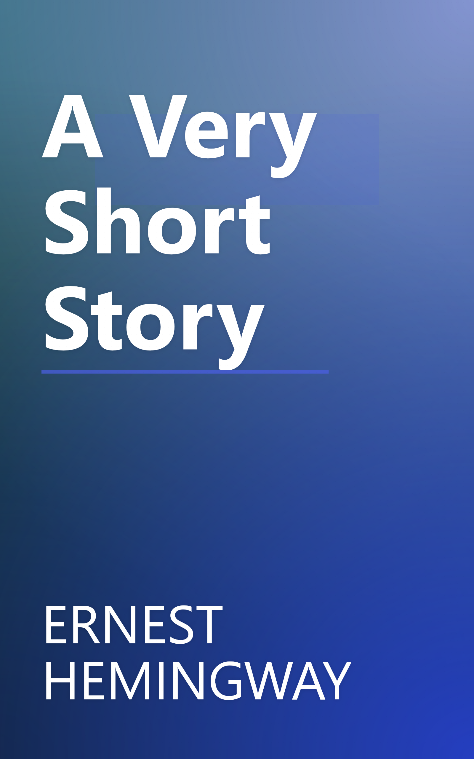 A Very Short Story book cover