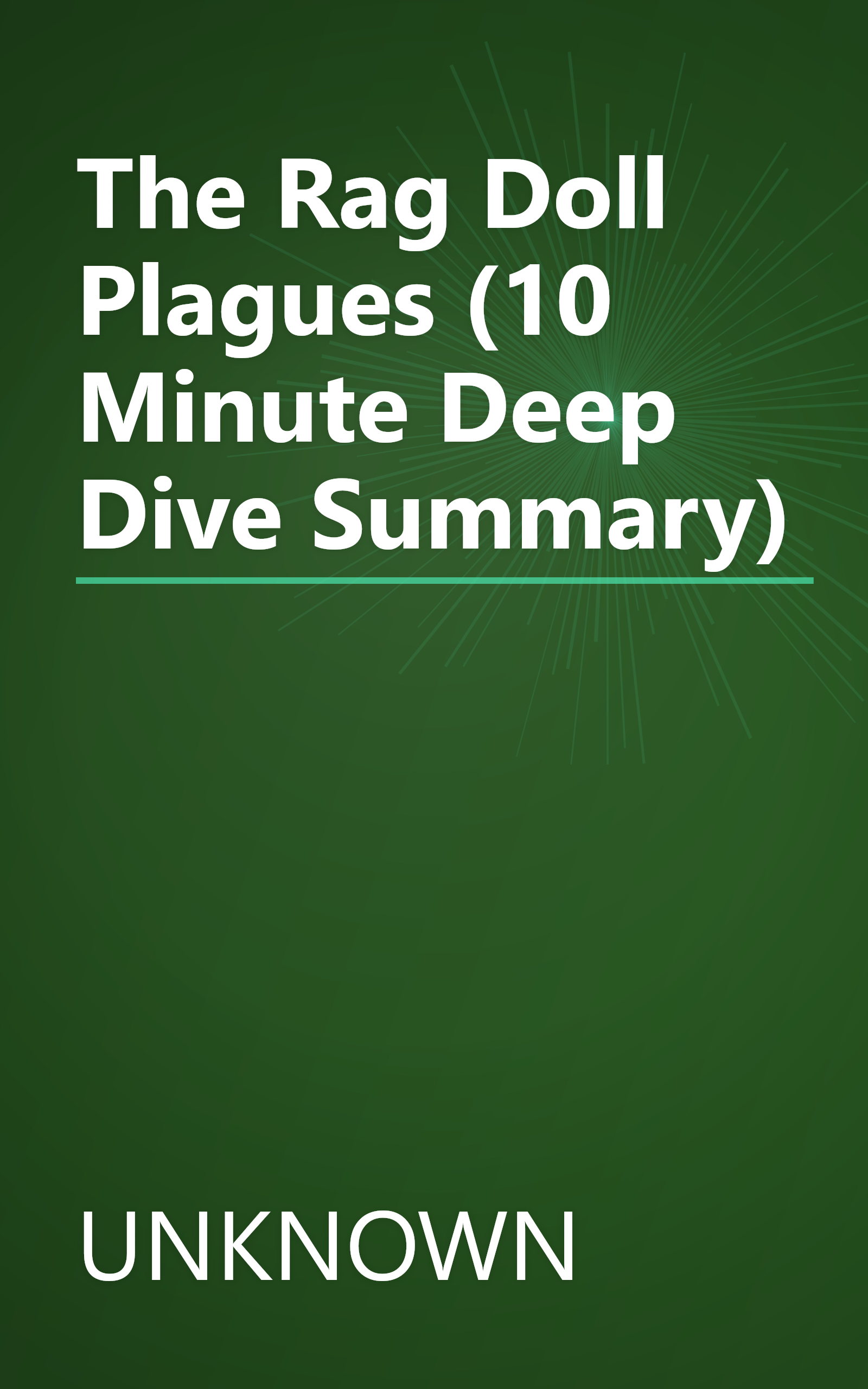 The Rag Doll Plagues (10 Minute   Deep Dive Summary) book cover