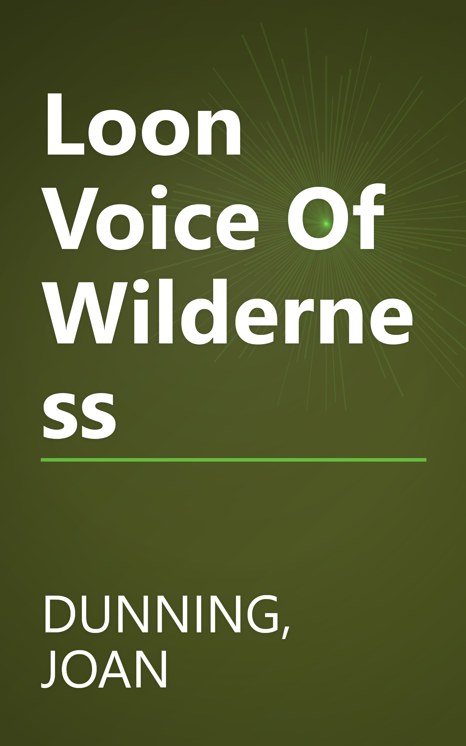 Loon Voice Of Wilderness book cover