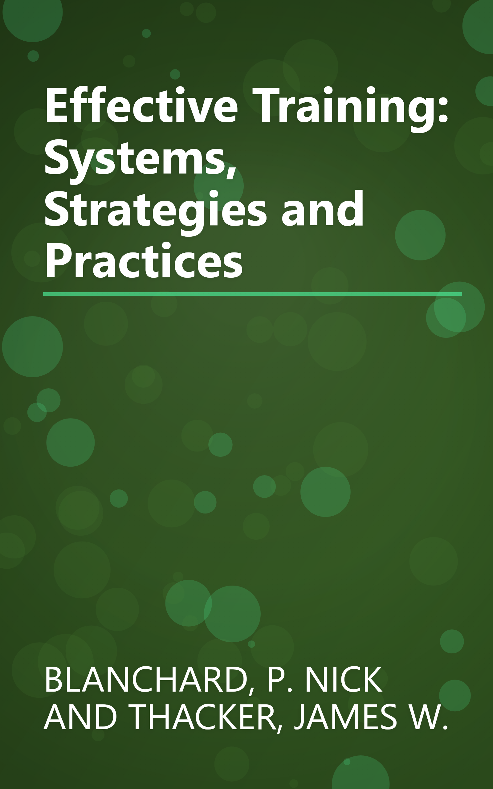 Effective Training: Systems, Strategies and Practices book cover
