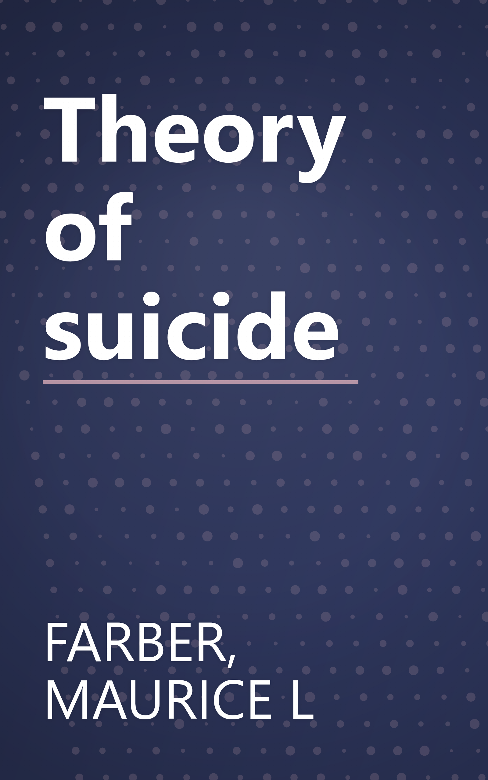 Theory of suicide book cover