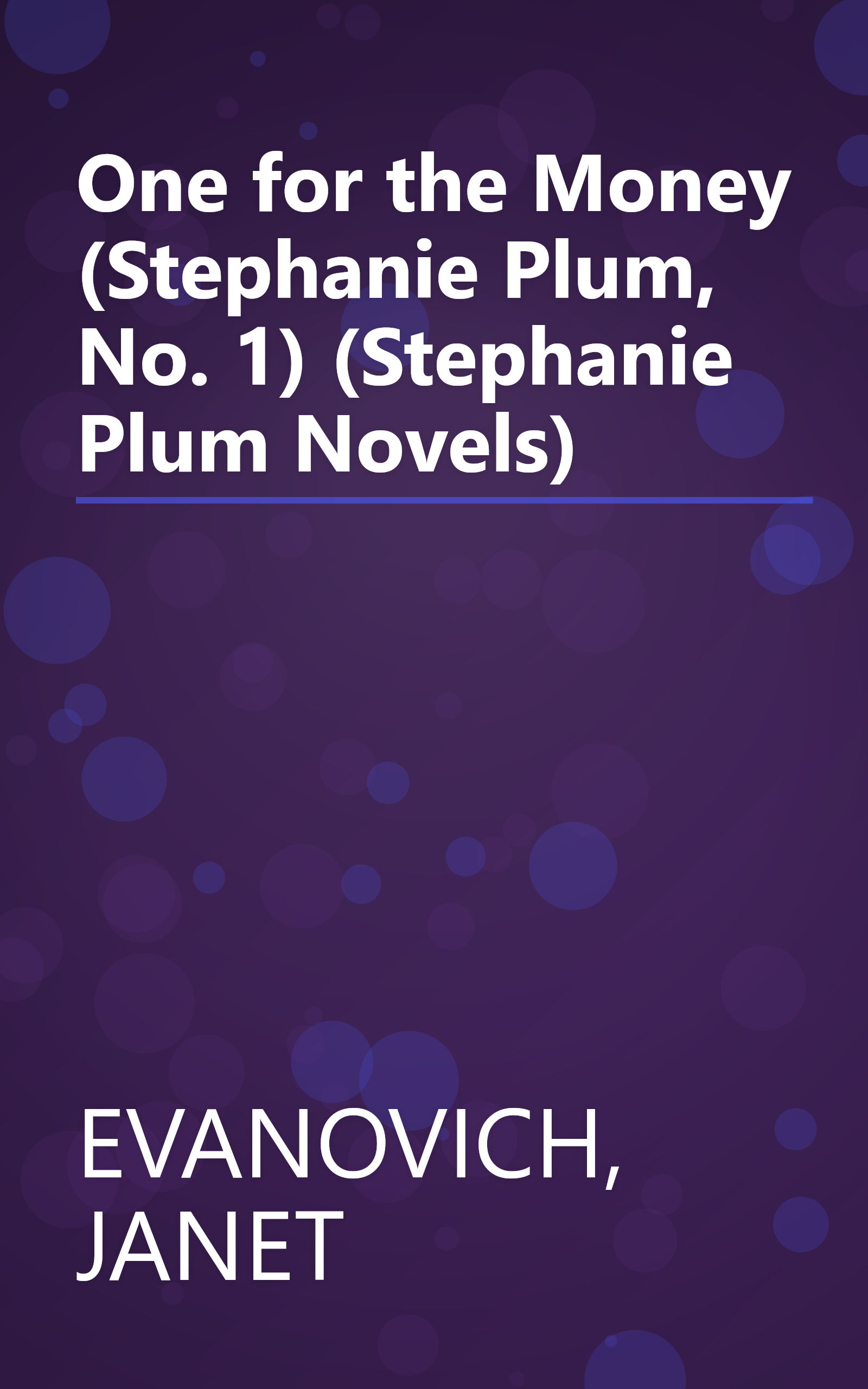 One for the Money (Stephanie Plum, No. 1) (Stephanie Plum Novels) book cover