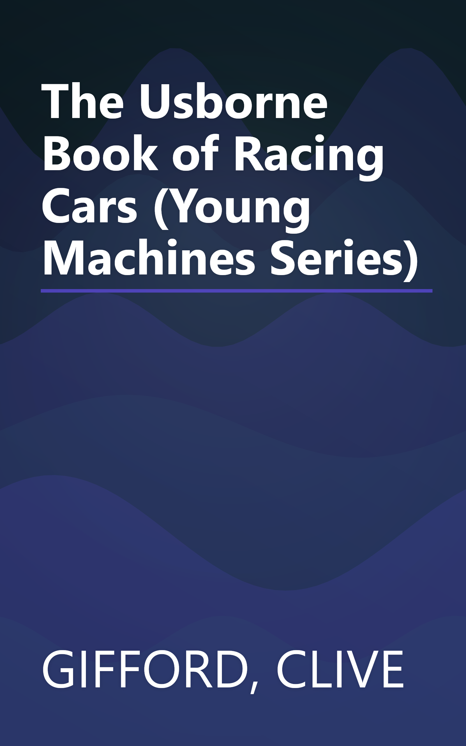 The Usborne Book of Racing Cars (Young Machines Series) book cover