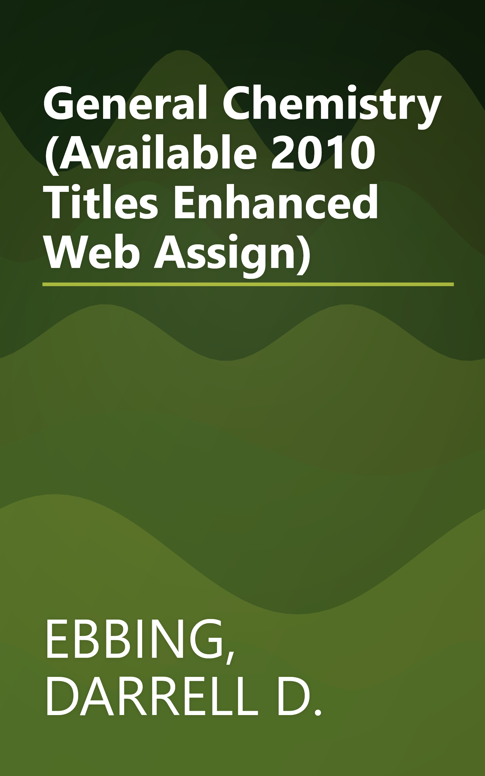 General Chemistry (Available 2010 Titles Enhanced Web Assign) book cover