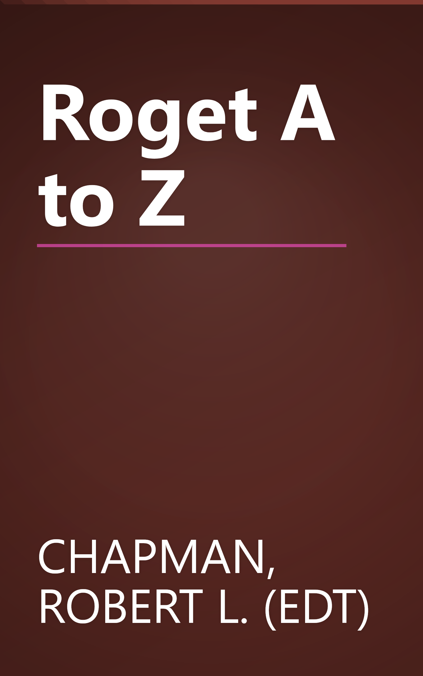Roget A to Z book cover